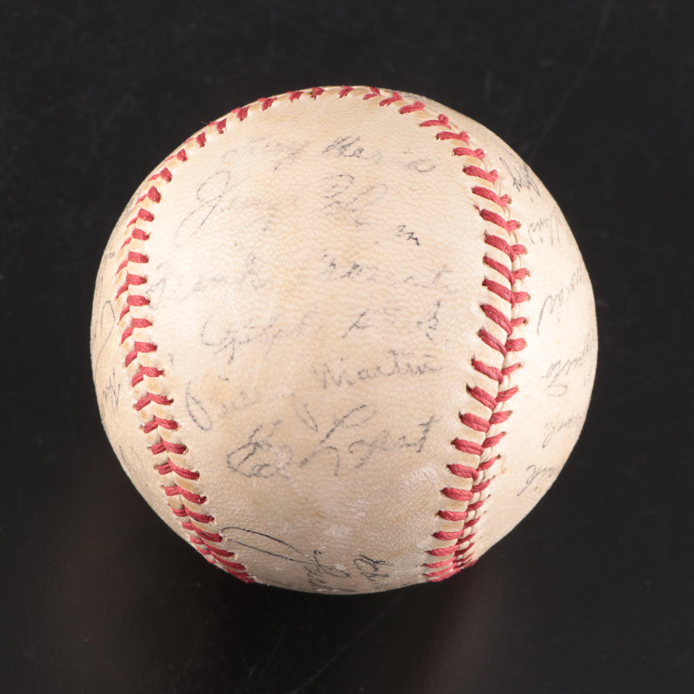 1950 New York Yankees Signed Baseball Featuring Joe DiMaggio and Casey ...