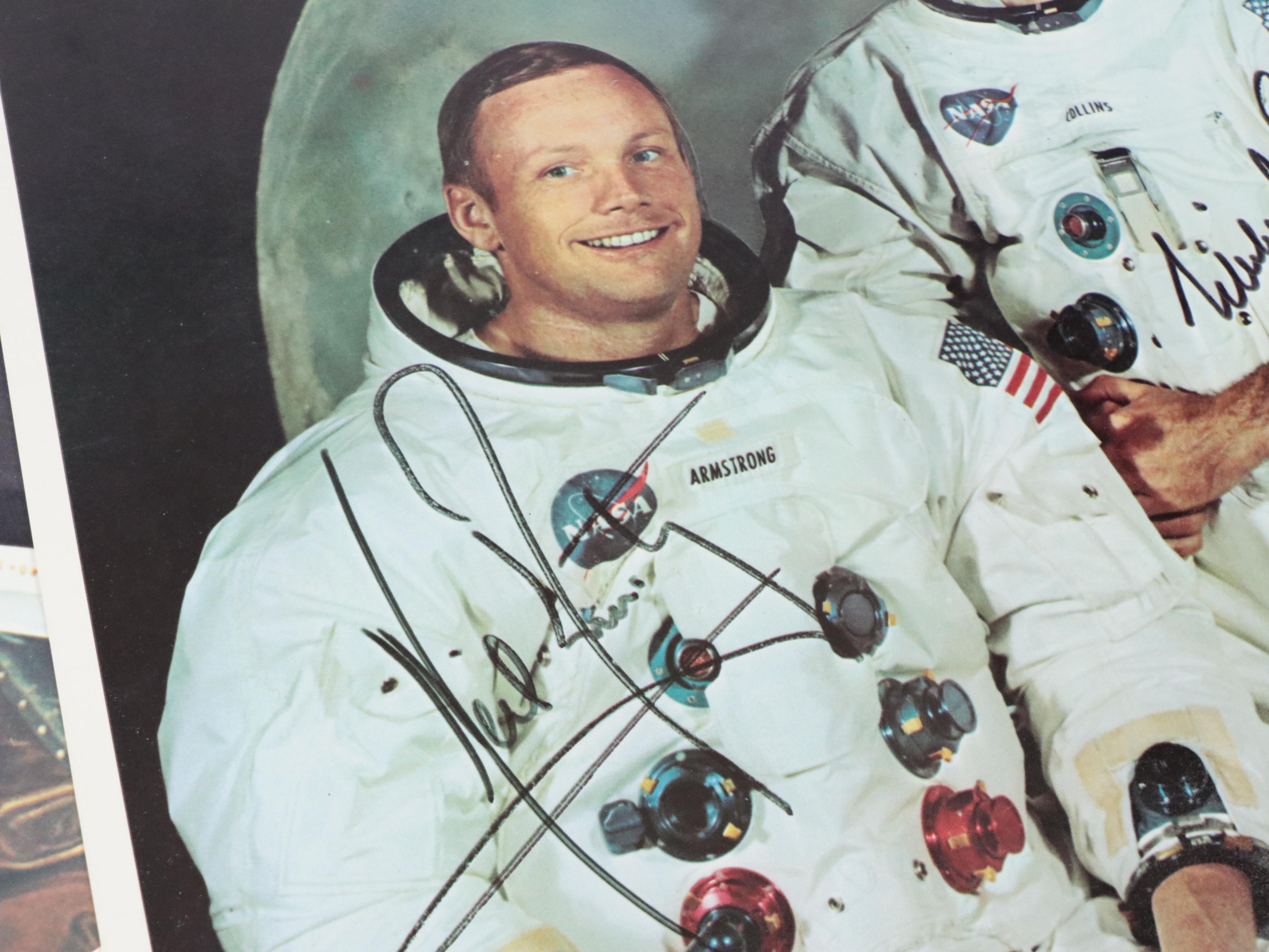 NASA Buzz Aldrin, Neal Armstrong & Michael Collins Facsimile Signed ...