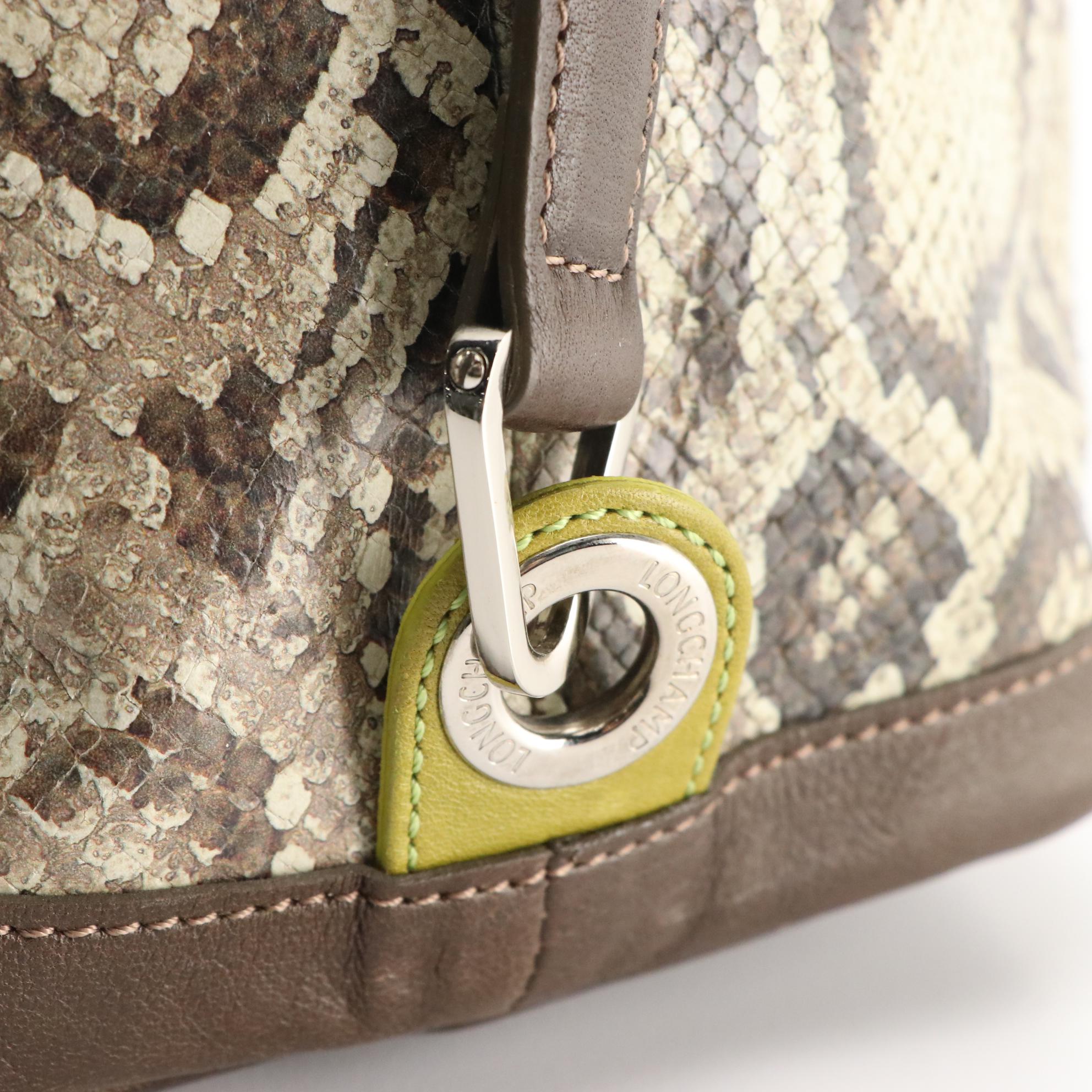 Longchamp Leather Embossed Python Tote Bag | EBTH