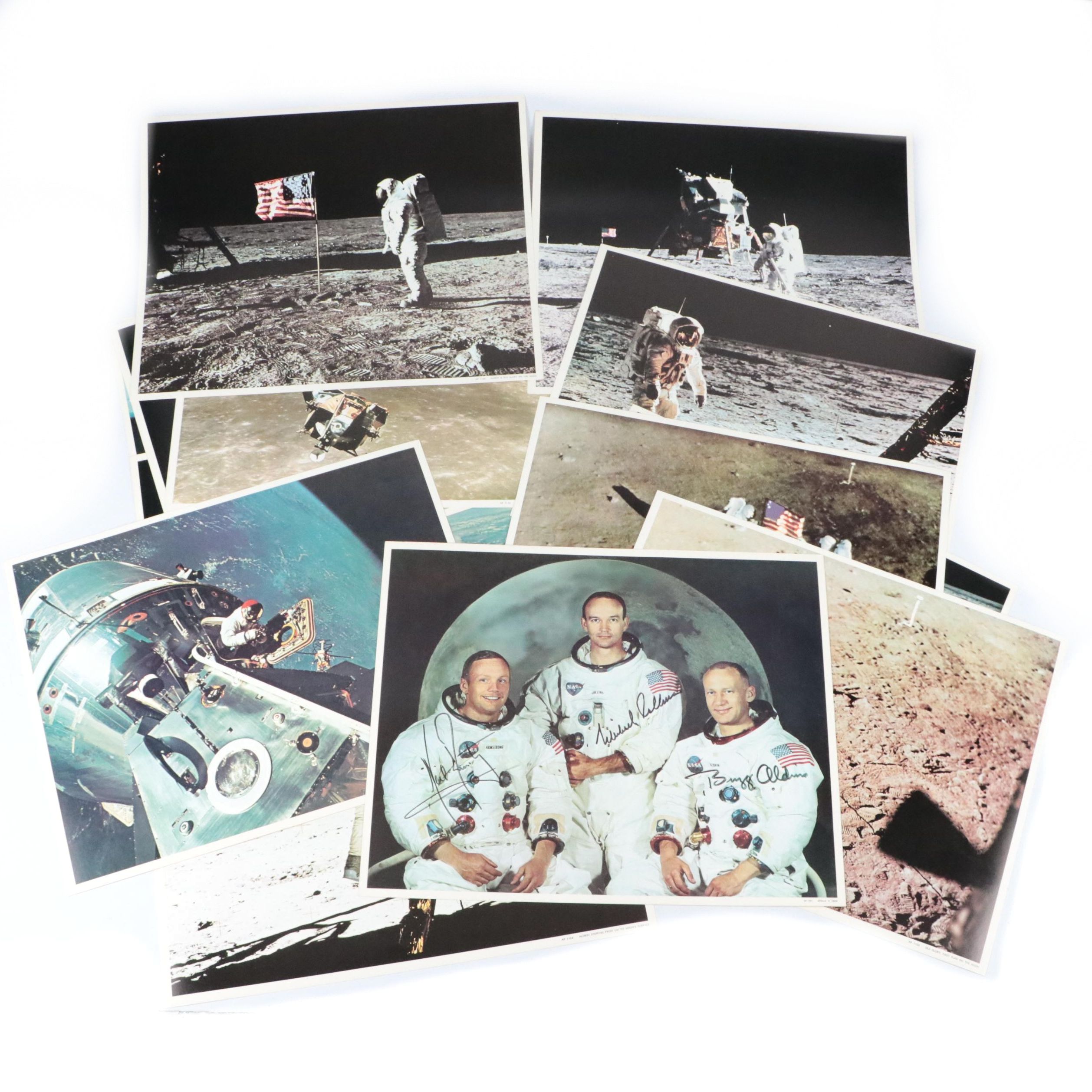 NASA Buzz Aldrin, Neal Armstrong & Michael Collins Facsimile Signed ...