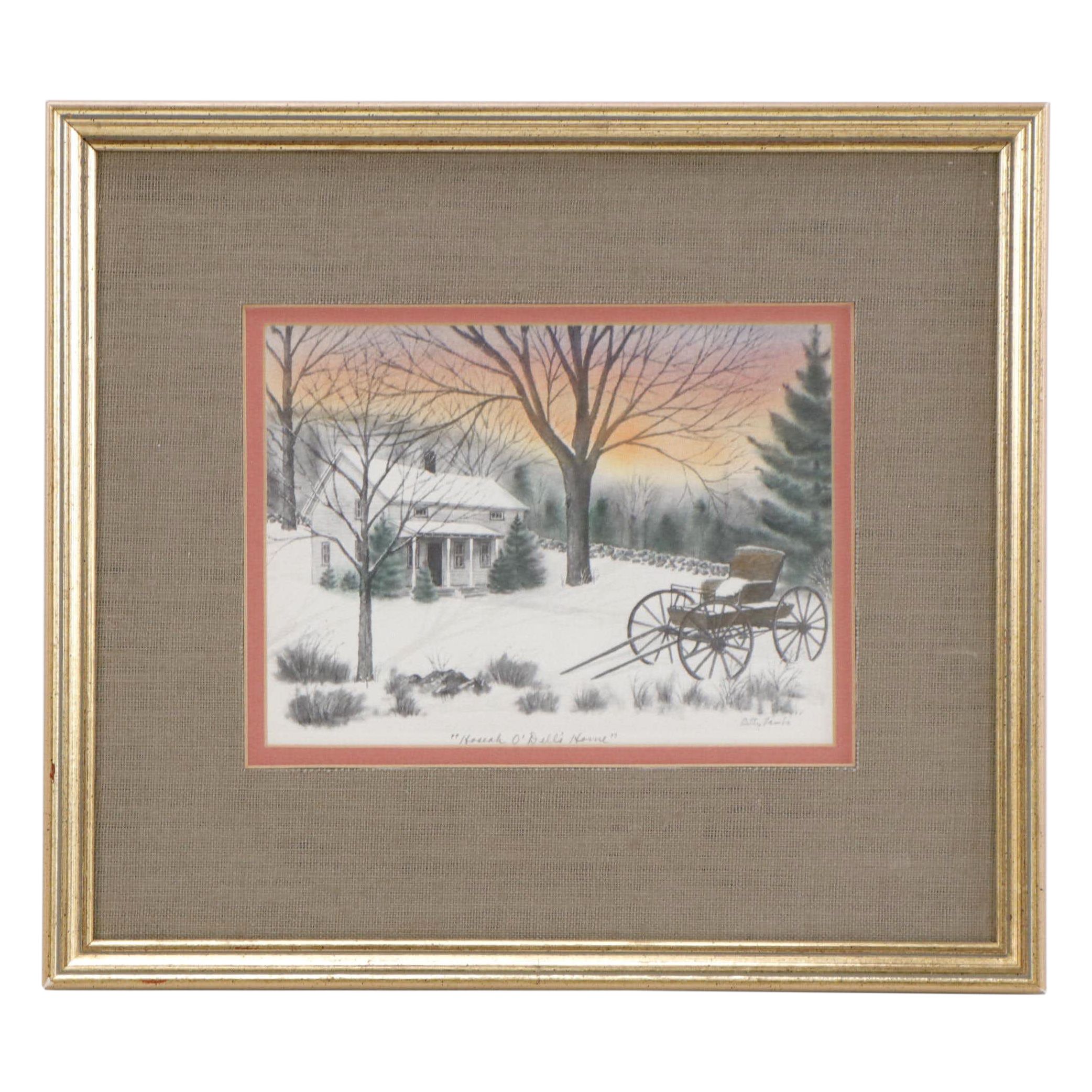 Winter Farmstead Print | EBTH