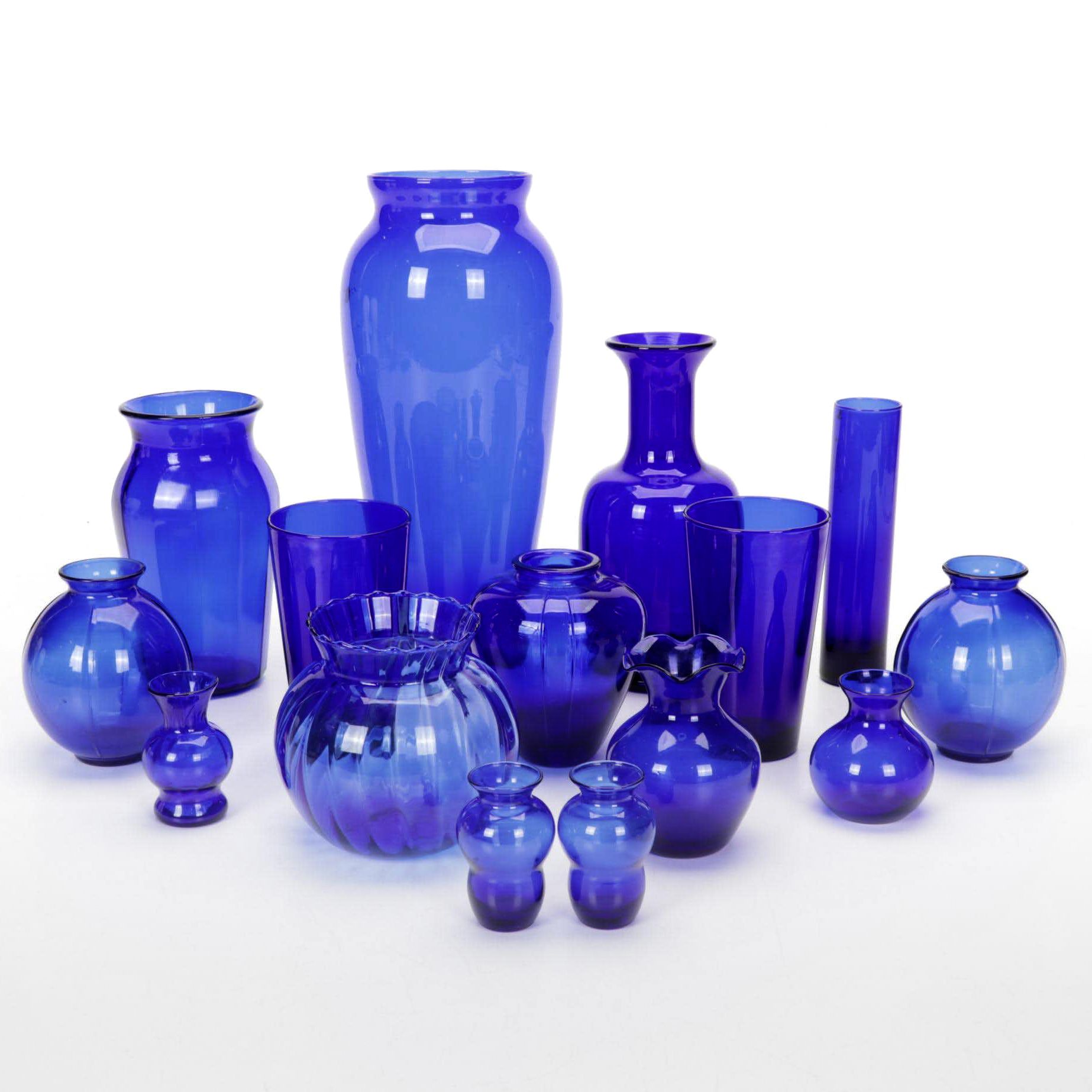 Princess House Hand Blown Vase, Hazel Atlas Vase Featured In Cobalt Glass Decor | EBTH