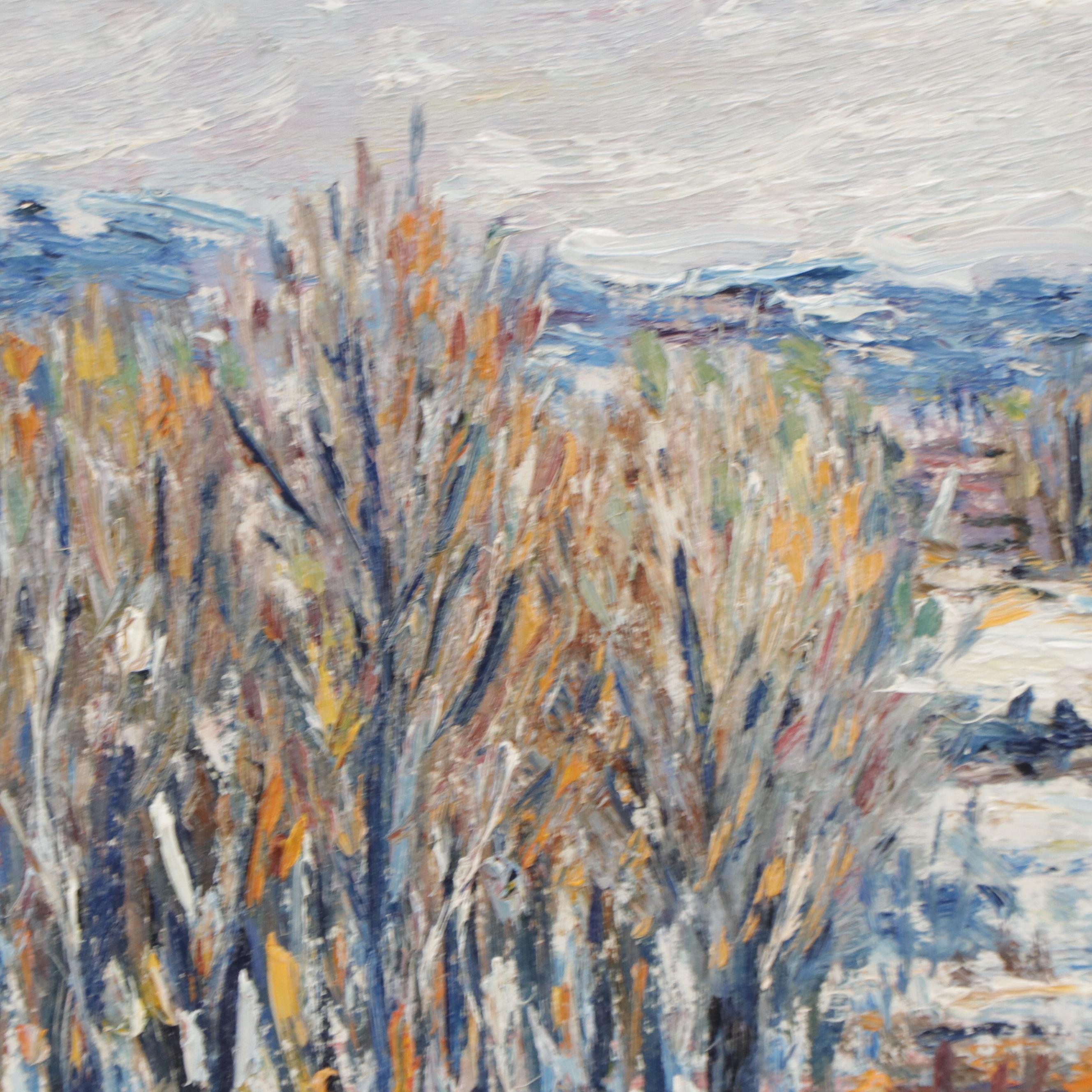 Attr. to Michael Salvatore Abbate Oil Painting of Winter Landscape ...