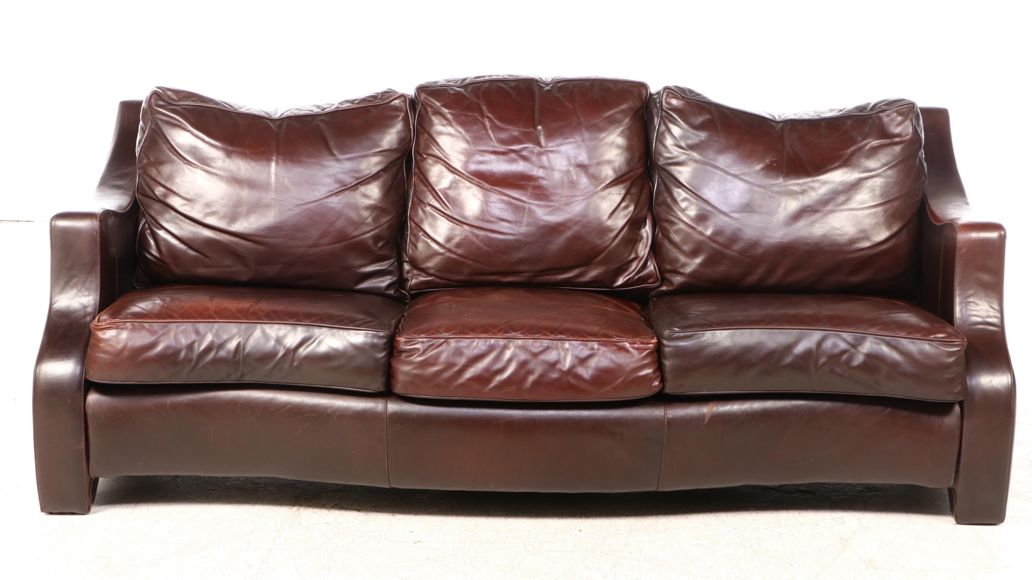 Thomasville Leather Three-Seat Sofa | EBTH