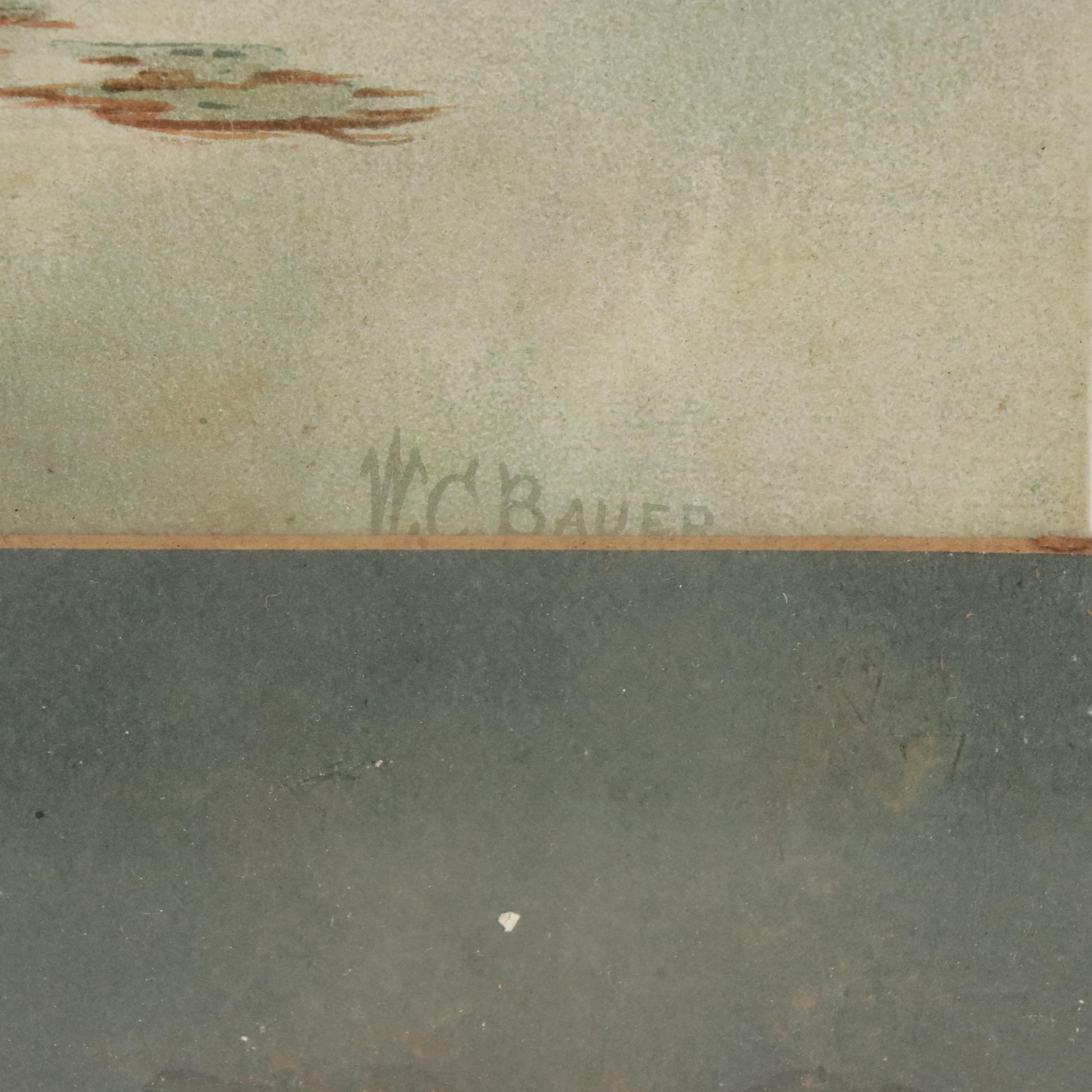 After William C. Bauer Chromolithograph of Landscape with Pond | EBTH