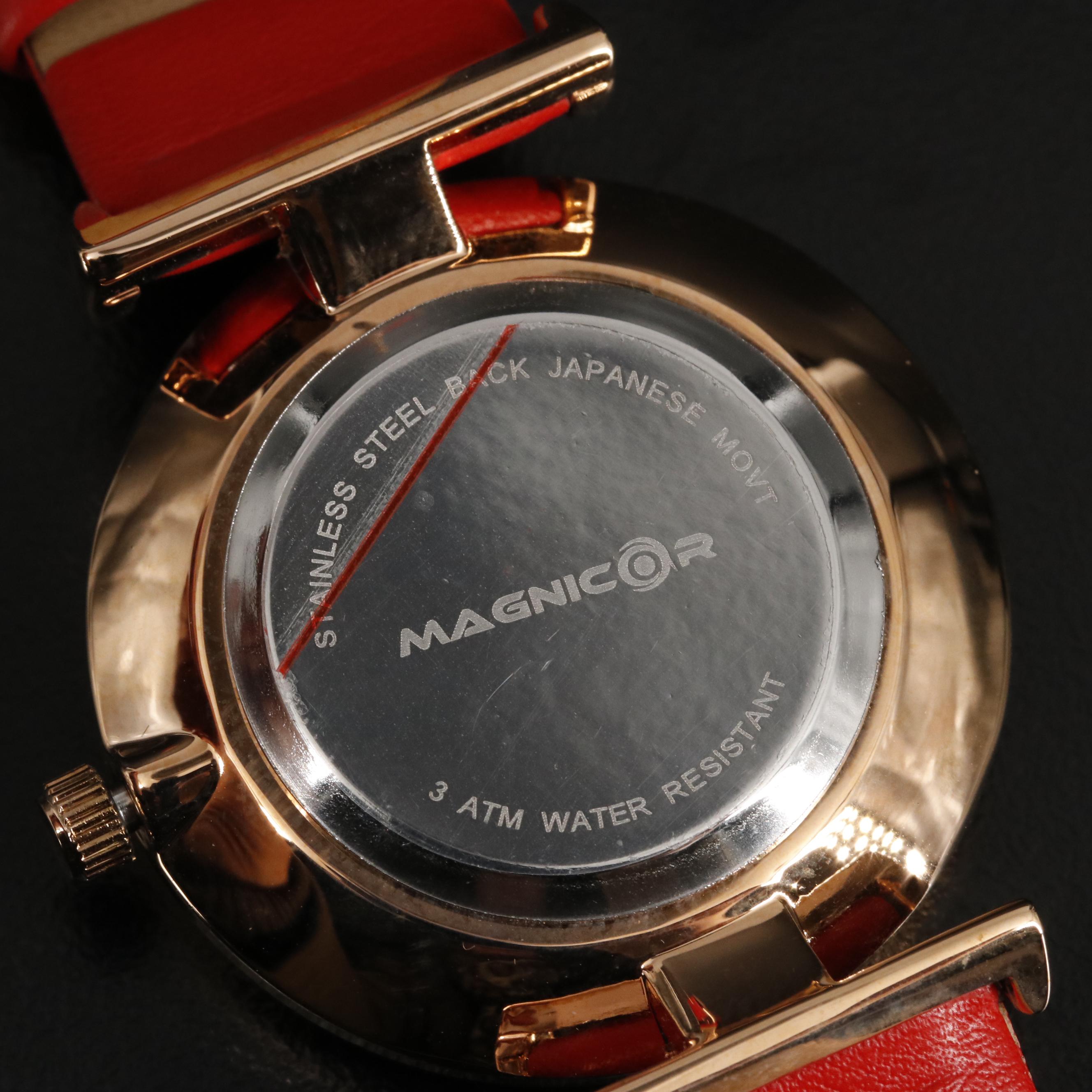 Magnicor Watch with Red Argyle Dial and Strap | EBTH