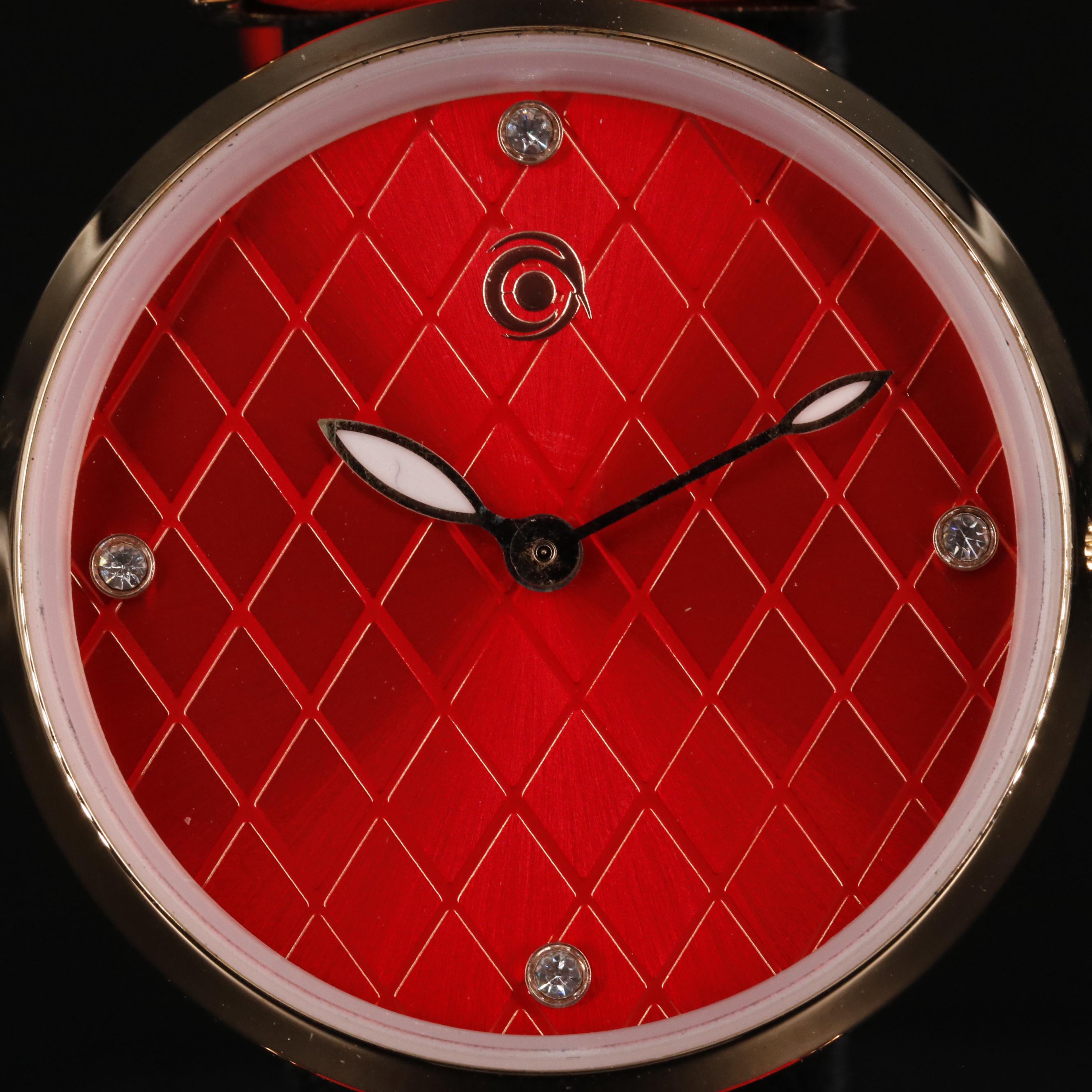 Magnicor Wristwatch with Red Argyle Dial and Strap | Everything But The ...