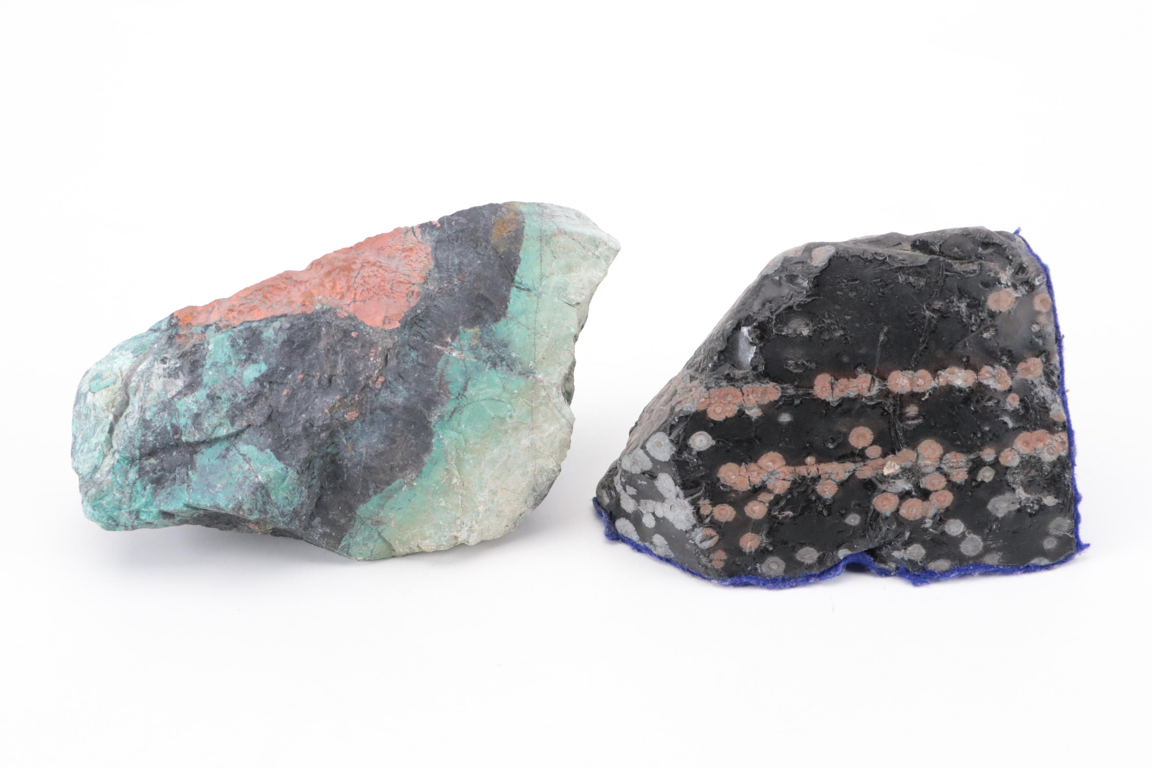 Polished Sonoran Sunset Jasper with Snowflake Obsidian Specimens | EBTH