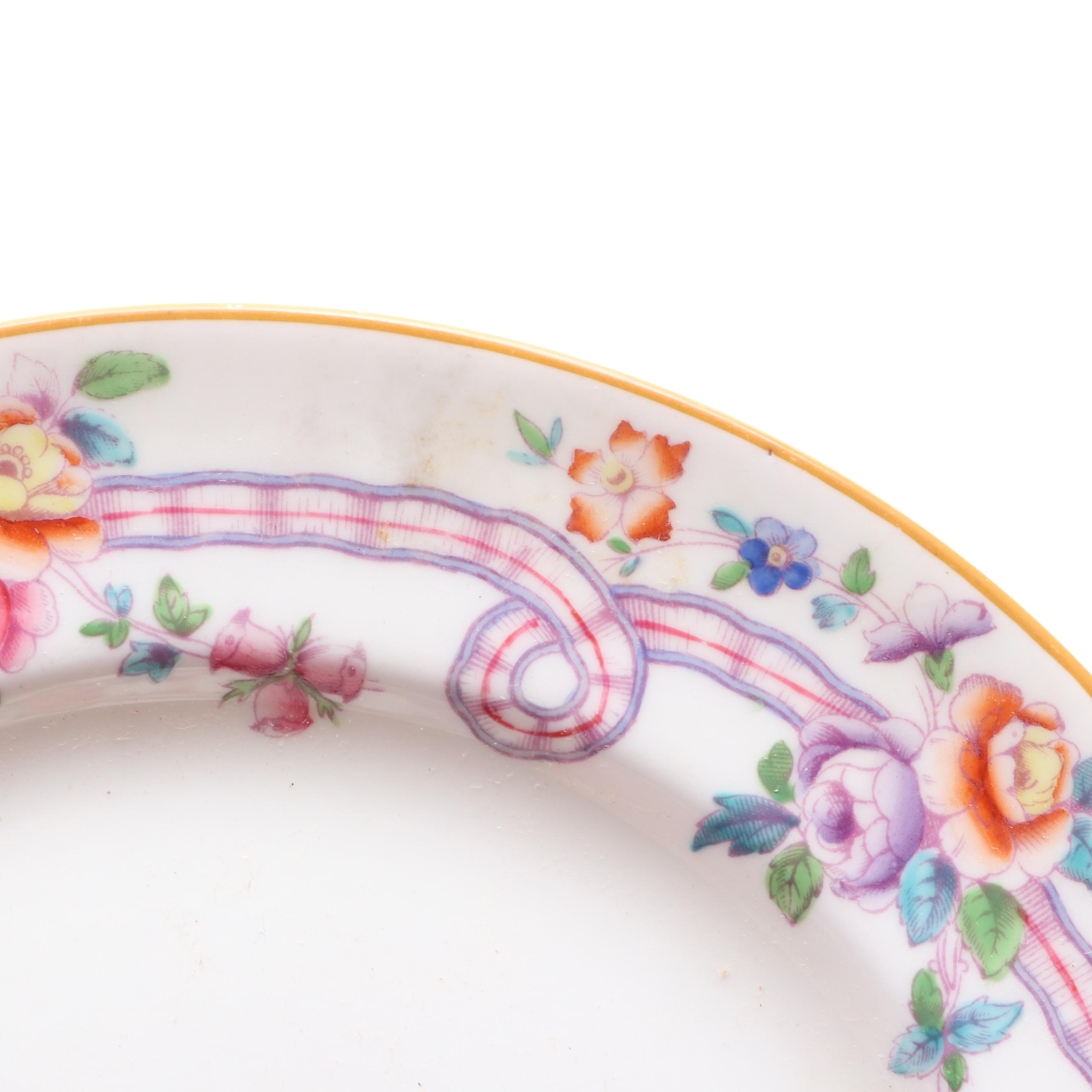 Mintons Floral Bone China Luncheon Plates, Early to Mid-20th Century | EBTH