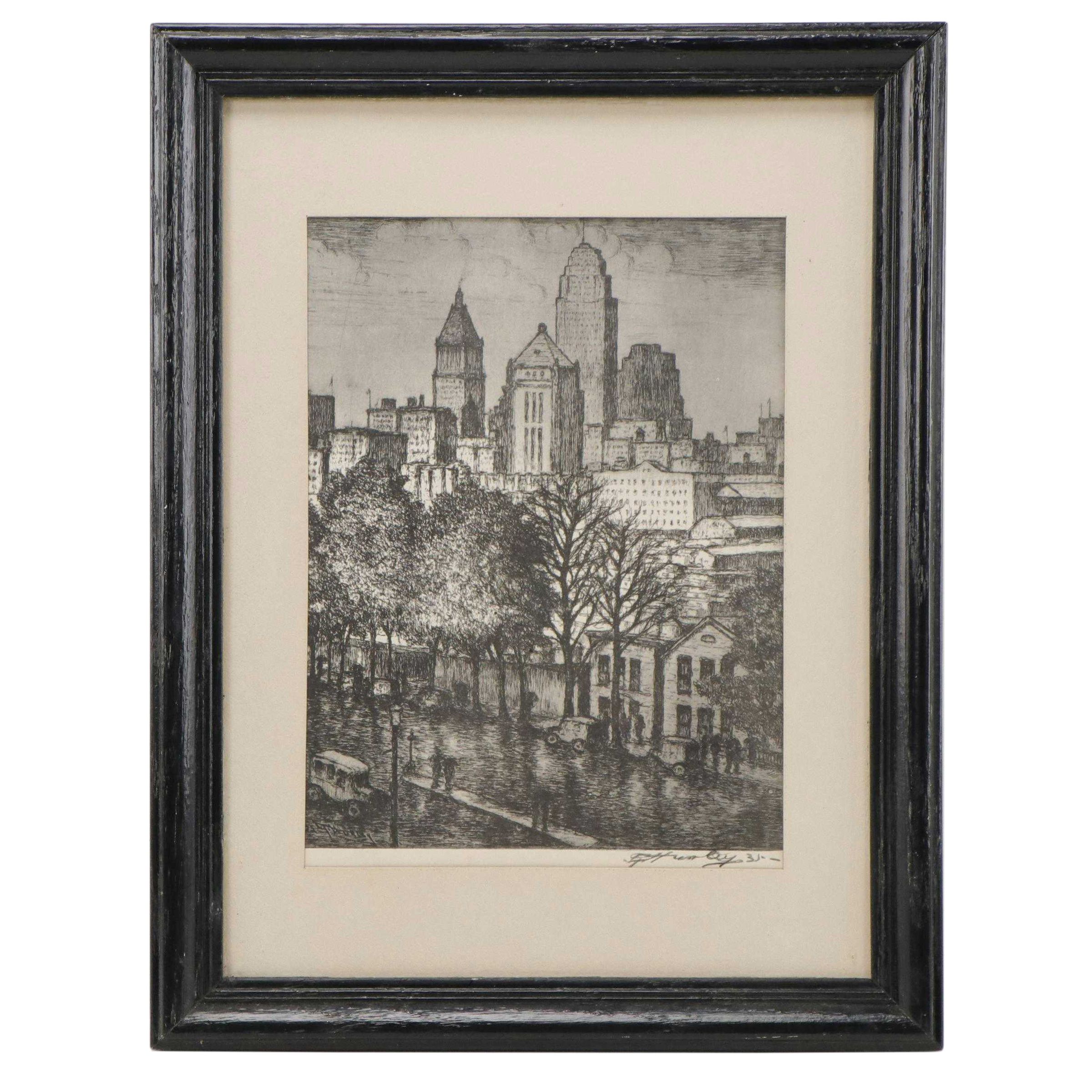 Halftone of Downtown Cincinnati After E. T. Hurley | Everything But The ...