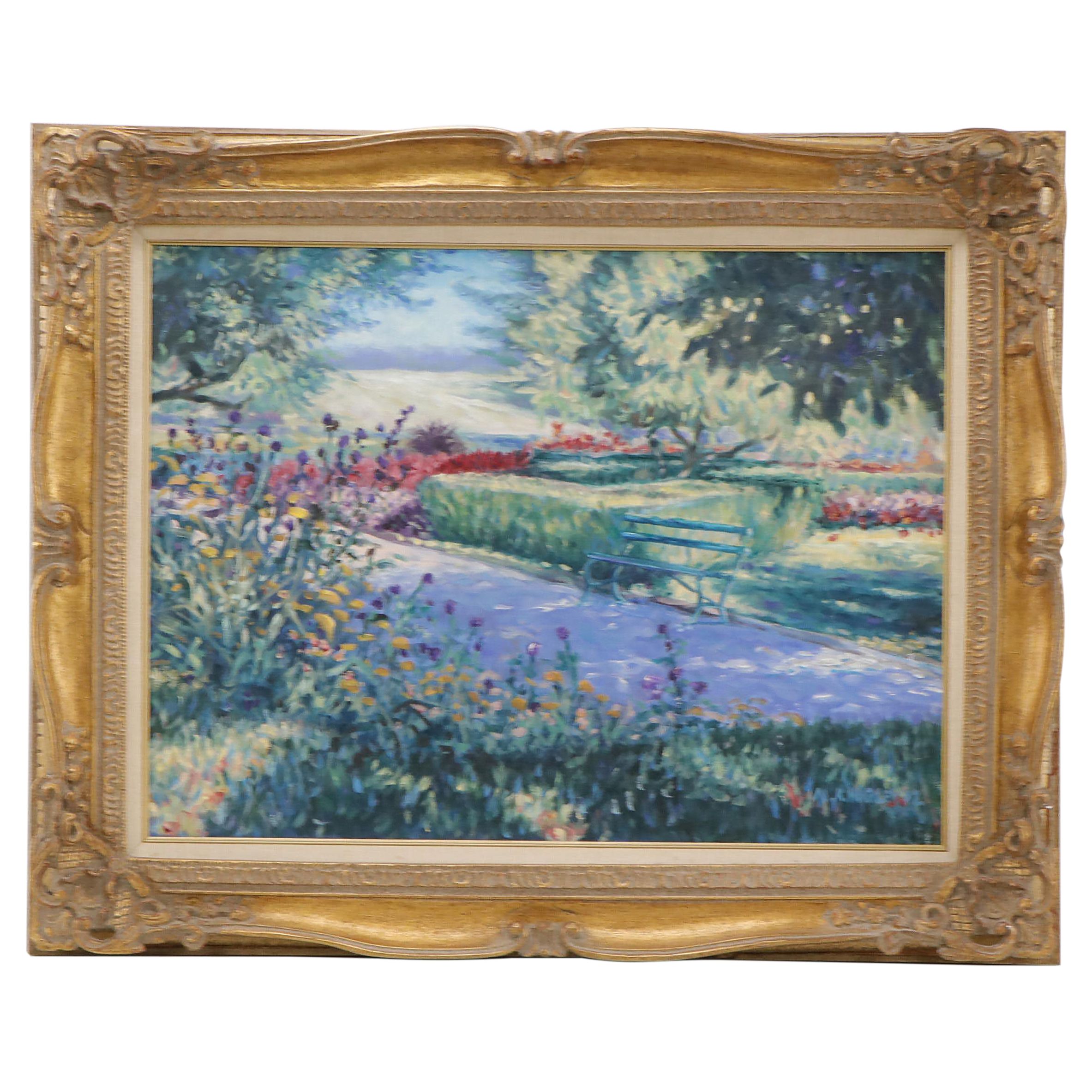 M. Katherine Hurley Spring Park Landscape Oil Painting, 1992 | EBTH