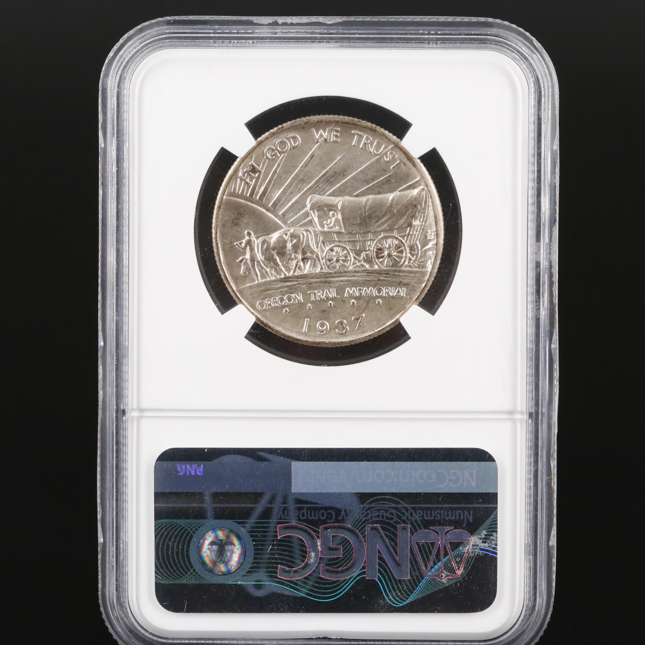 NGC Graded MS67+ CAC 1937-D Oregon Trail Commemorative Silver Half ...