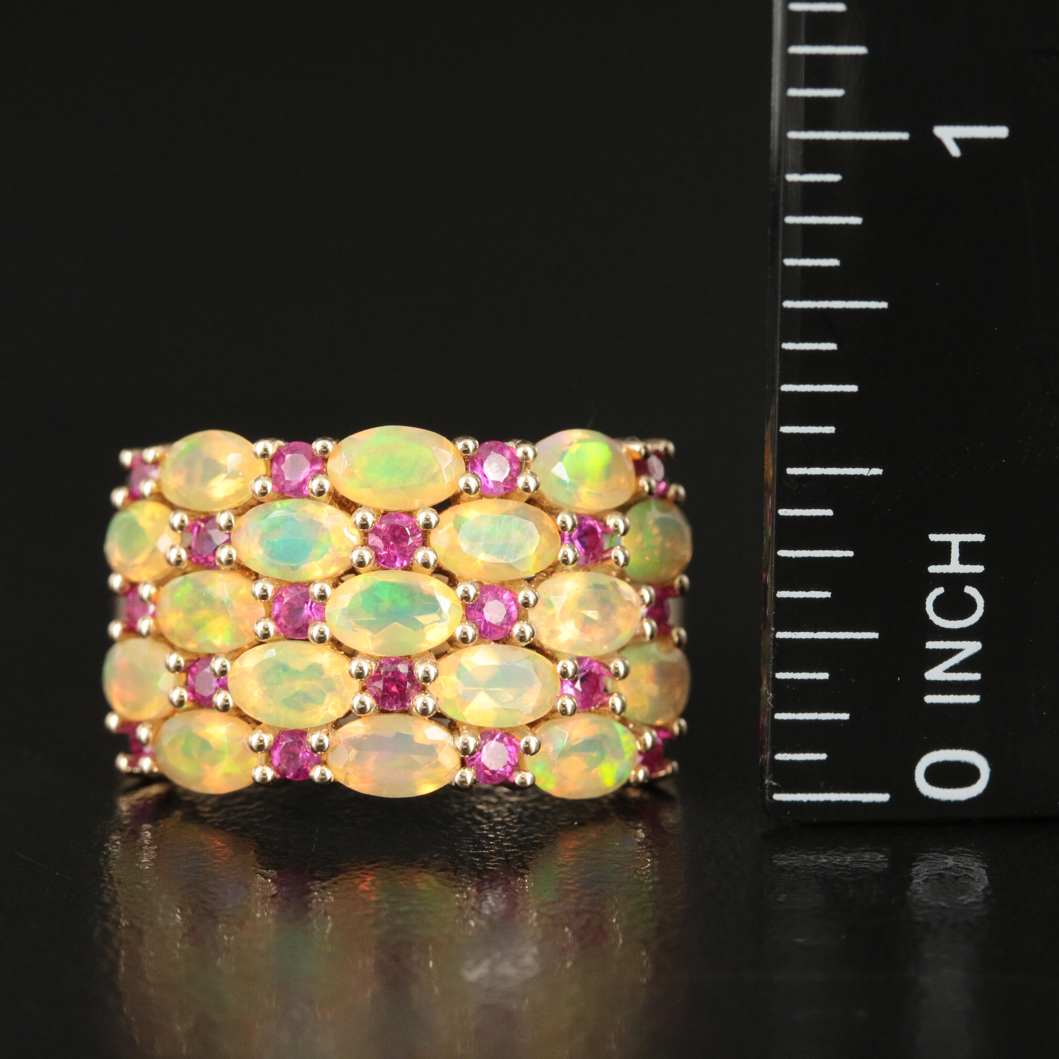 14K Opal and Ruby Ring | EBTH