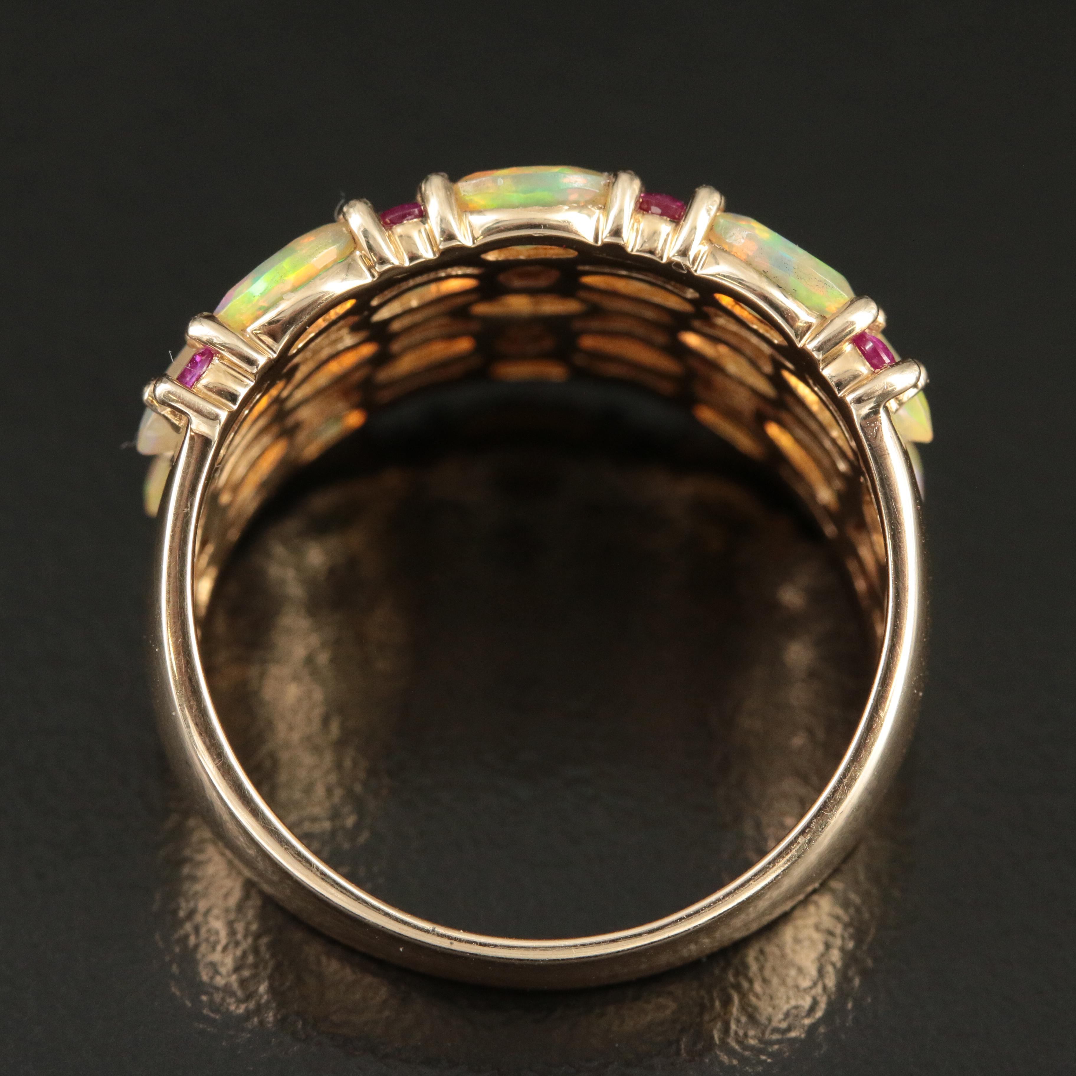 14K Opal and Ruby Ring | EBTH