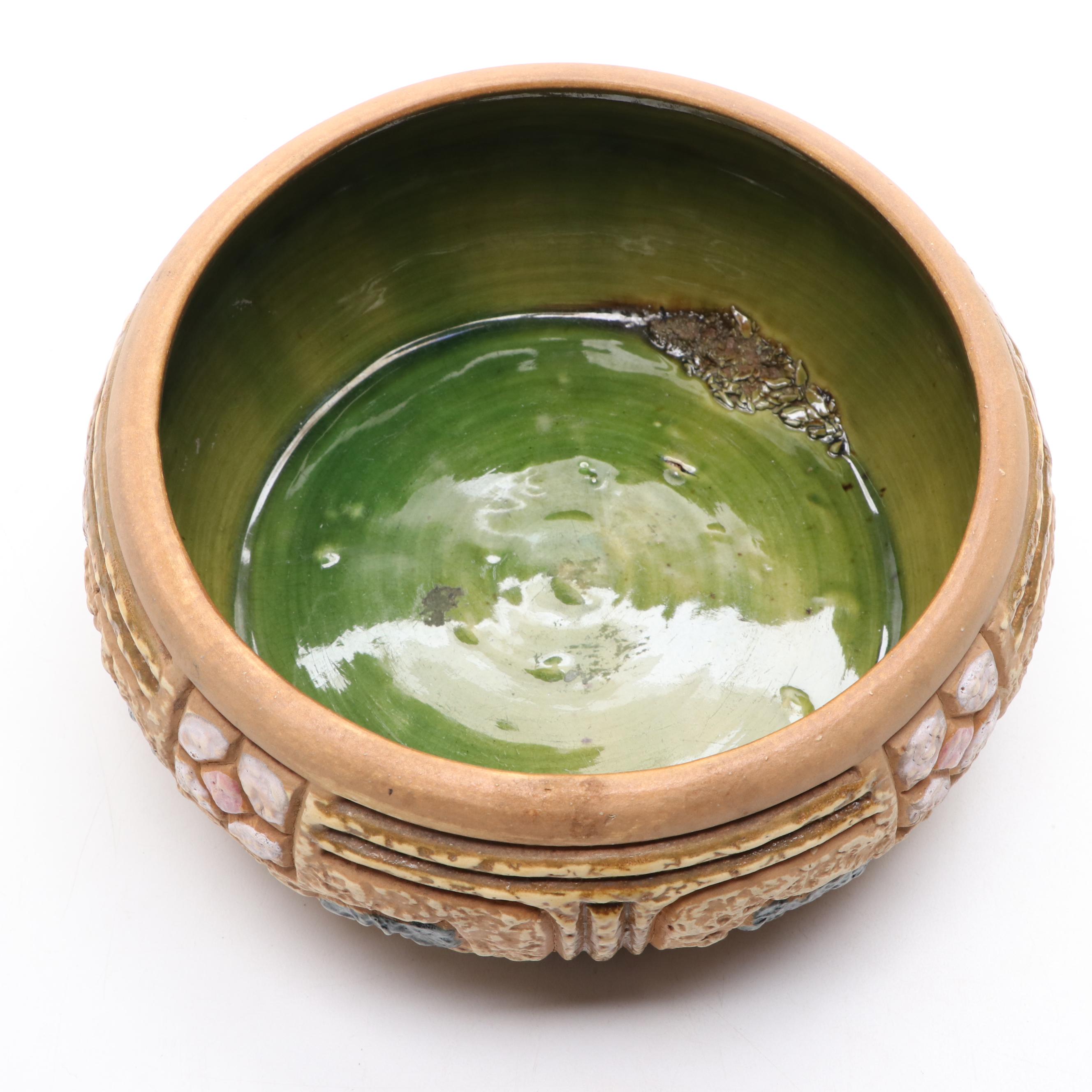 Roseville Pottery Arts and Crafts Style "Mostique" Vase and Bowl, Early ...