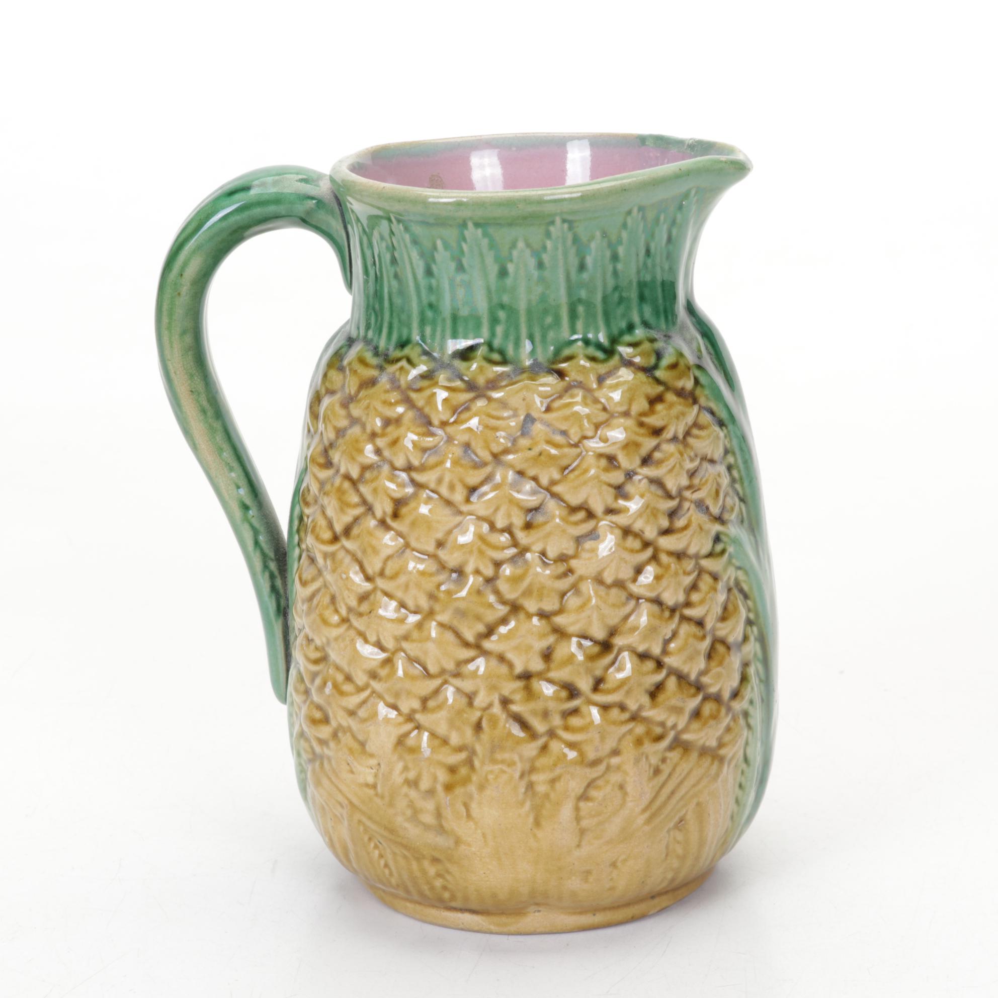 Wardel, English Majolica "Fern & Bamboo" Teapot With Corn & Pineapple ...