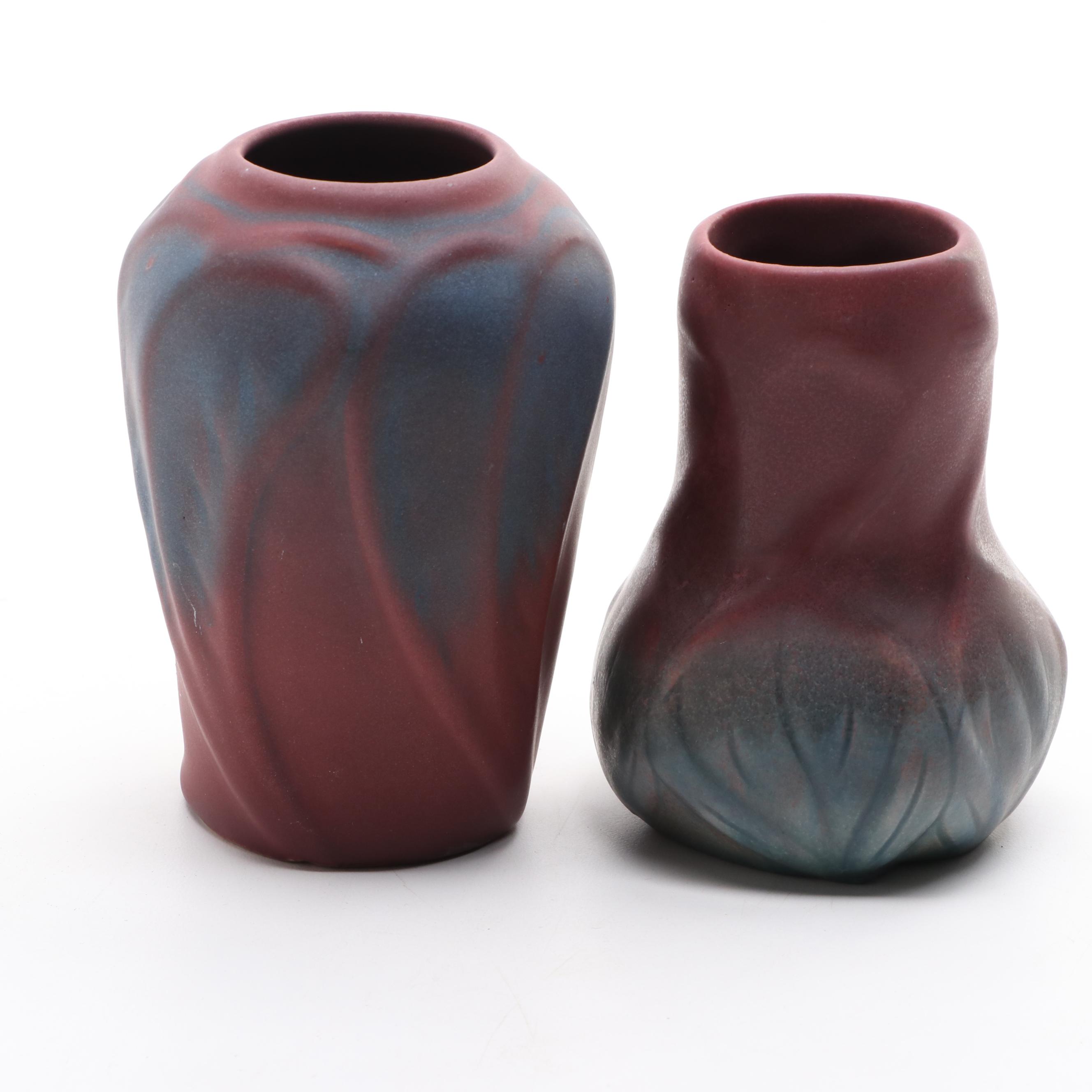 Van Briggle Pottery Mulberry Vases and Rabbit Figurine | EBTH