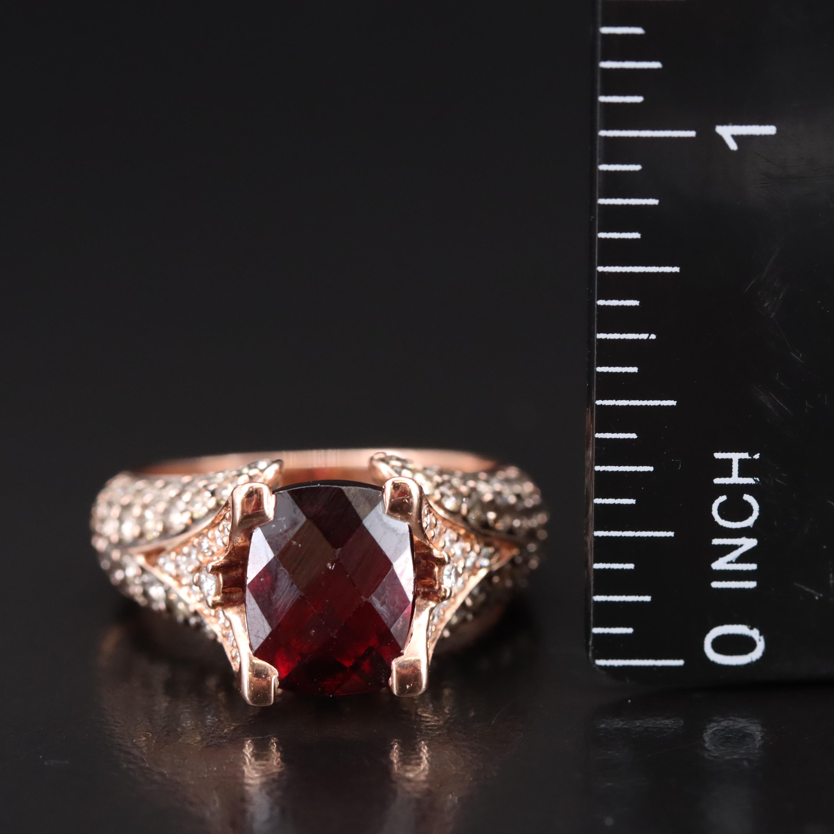 Le Vian 14K Rose Gold Rhodolite Garnet and 1.00 CTW Diamond Ring | EBTH