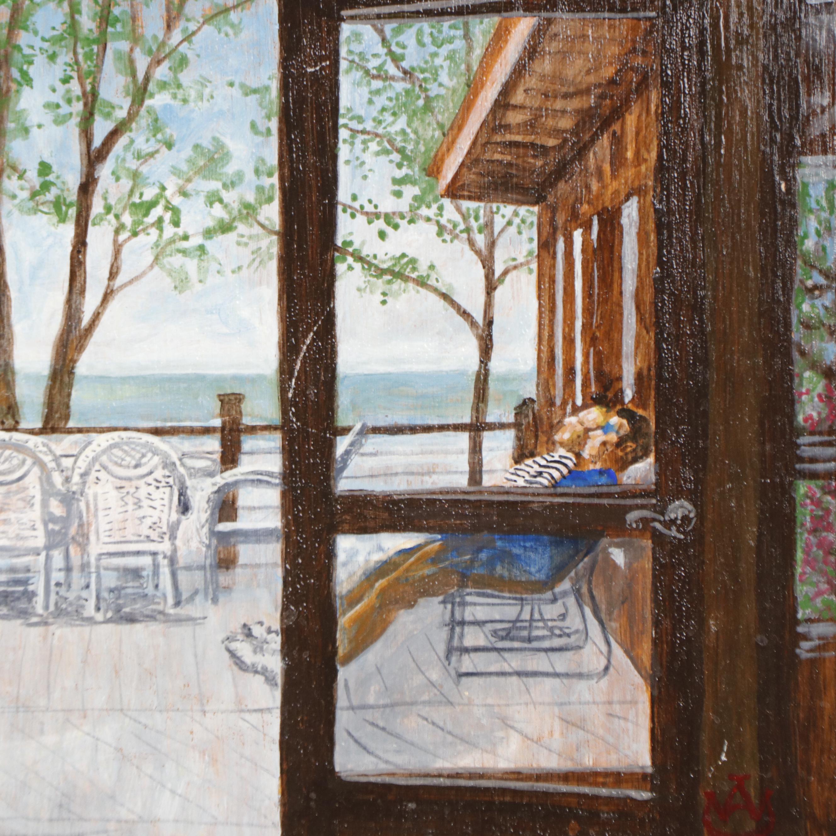 Alden Willard Cole Acrylic Painting "Sun Worshipers on the Mississippi ...