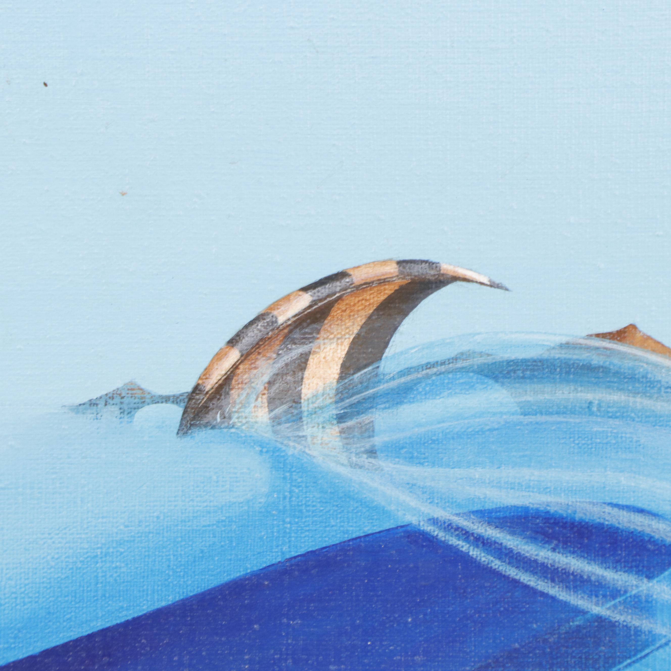 Paul Nehring Surrealist Style Acrylic Painting of Fish, 1982 | EBTH