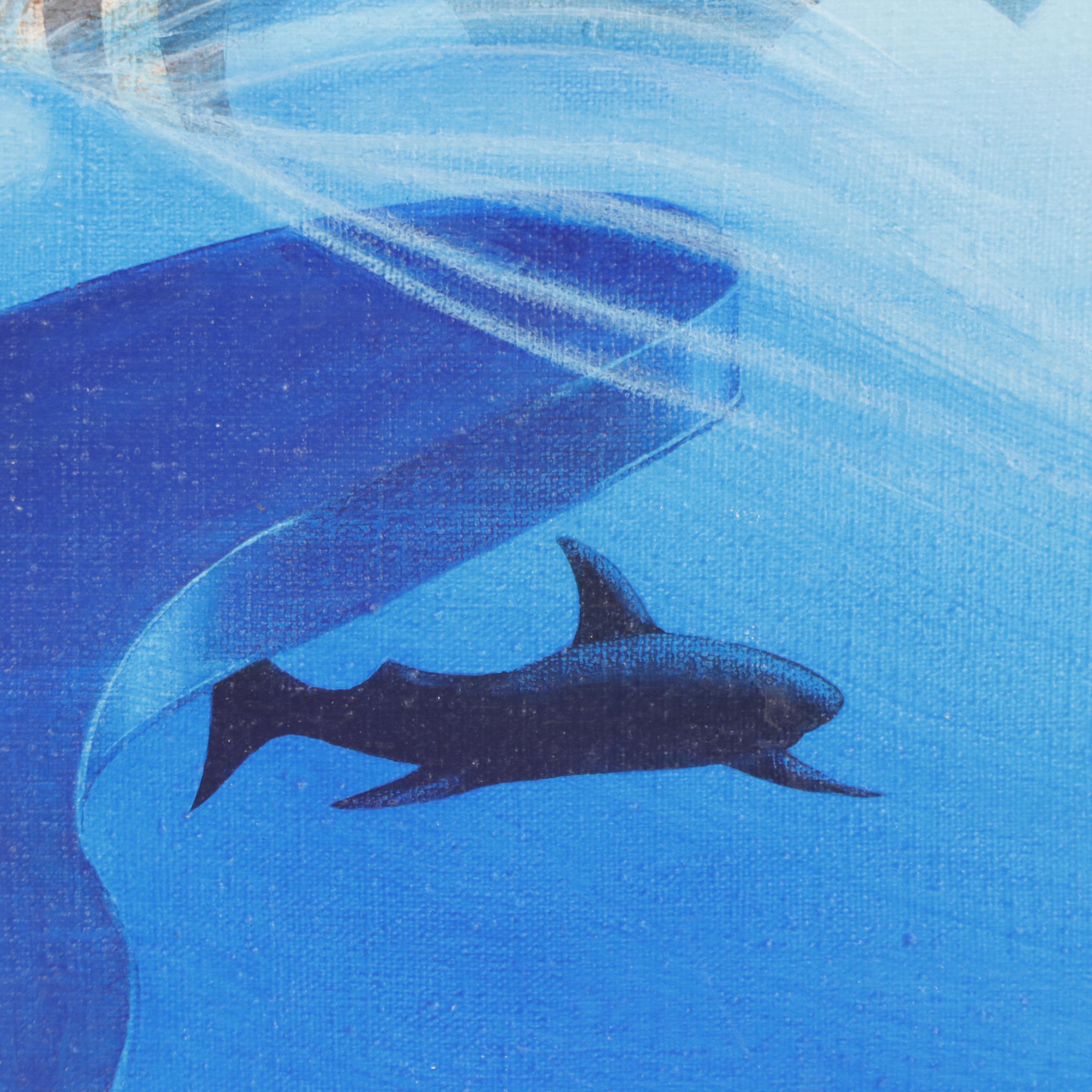 Paul Nehring Surrealist Style Acrylic Painting of Fish, 1982 | EBTH