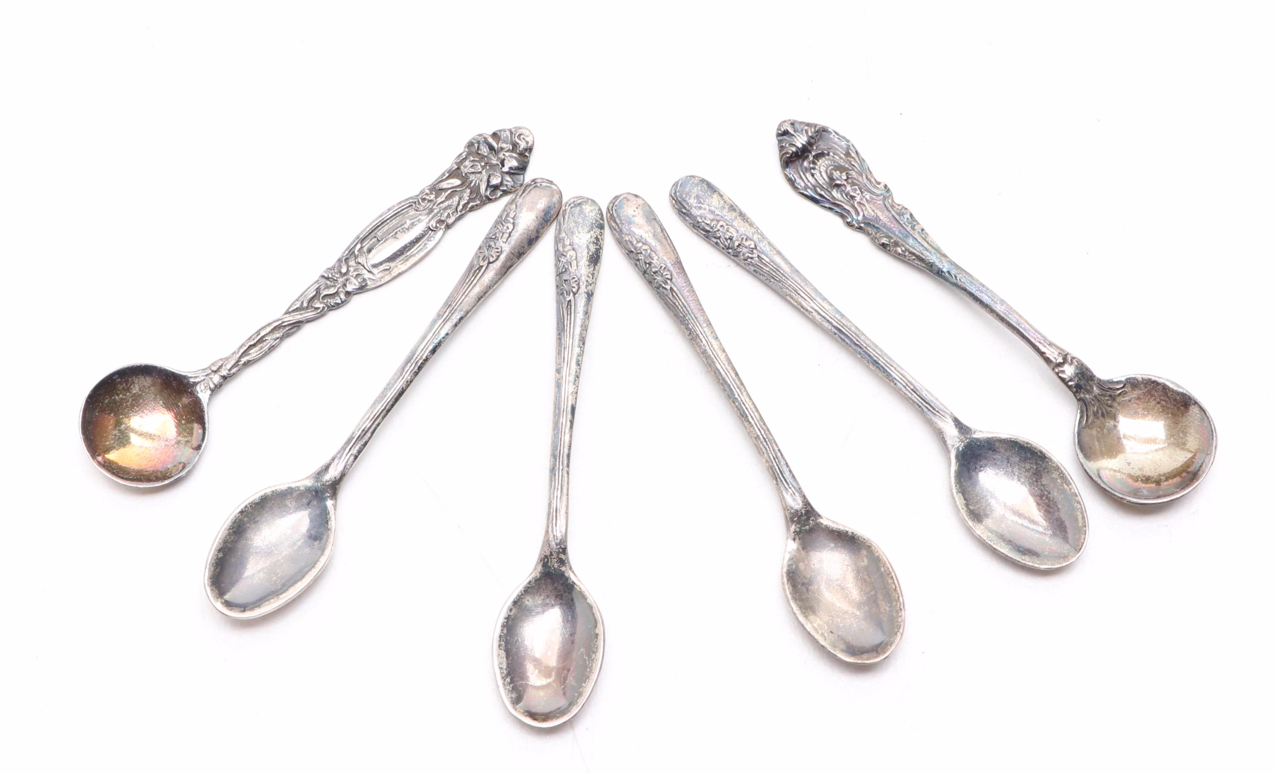 Wallace Enameled Silver Plate Bowl with Salt Cellar and Sterling Salt ...