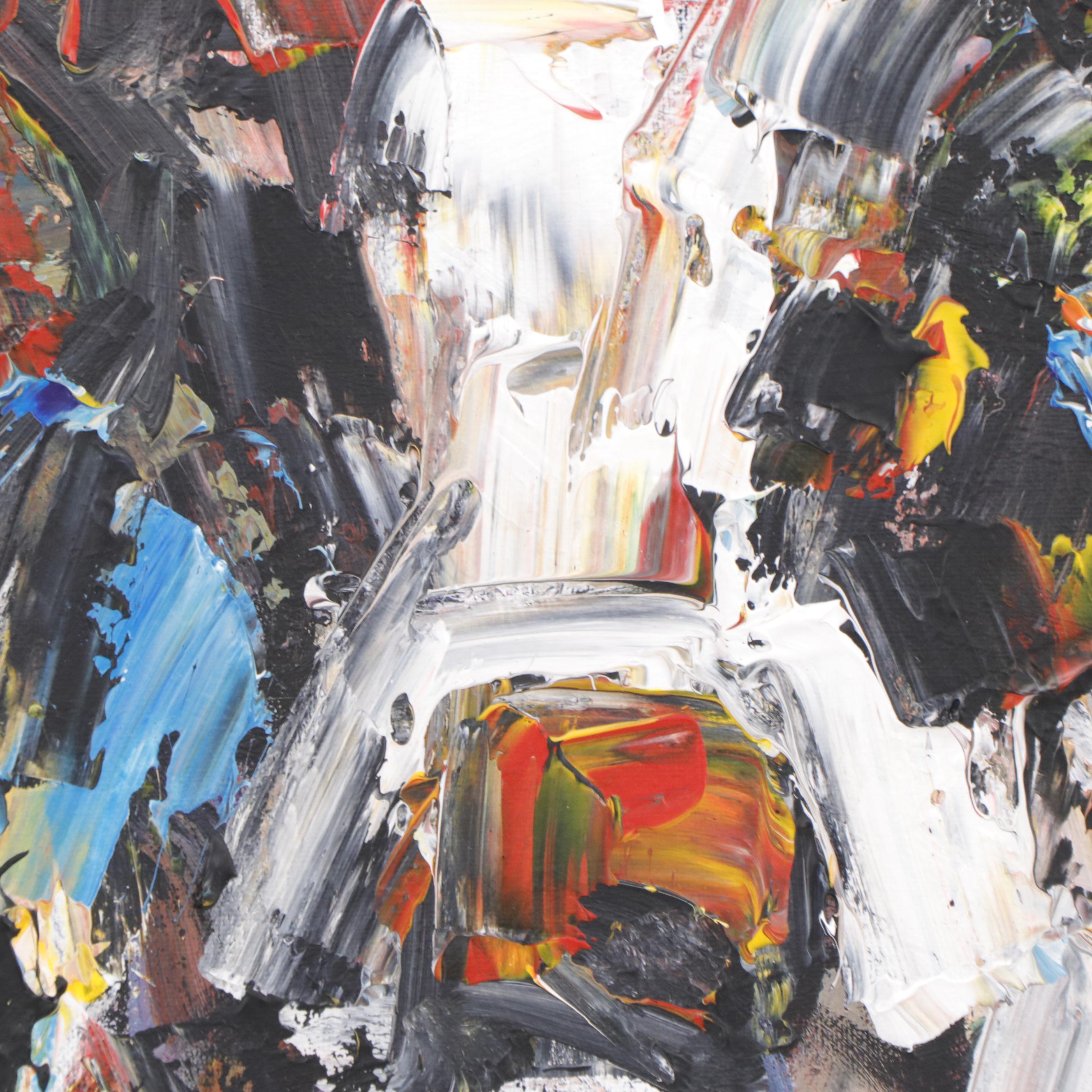 Elle Raines Expressionist Style Double Cow Portrait Acrylic Painting | EBTH