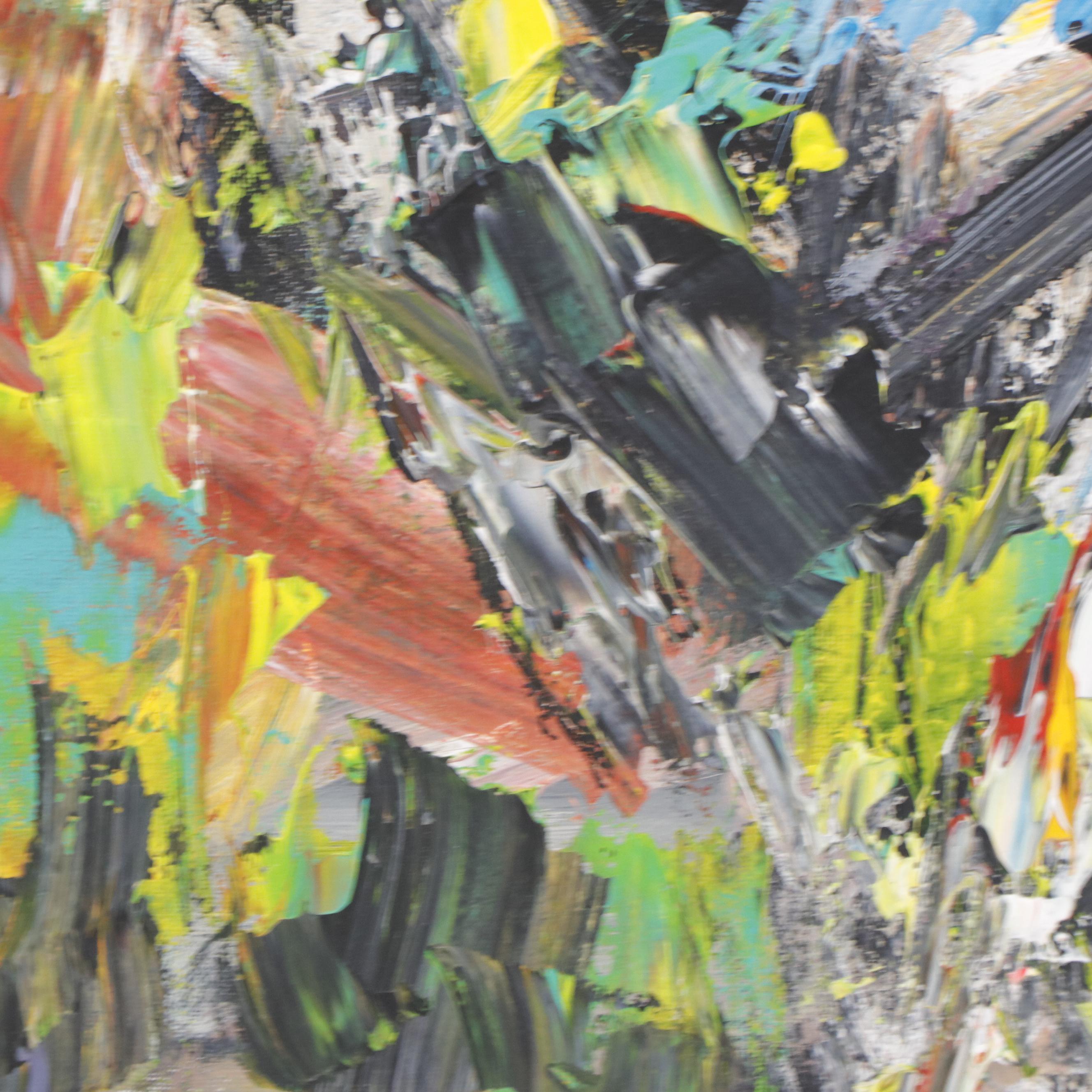 Elle Raines Expressionist Style Double Cow Portrait Acrylic Painting | EBTH