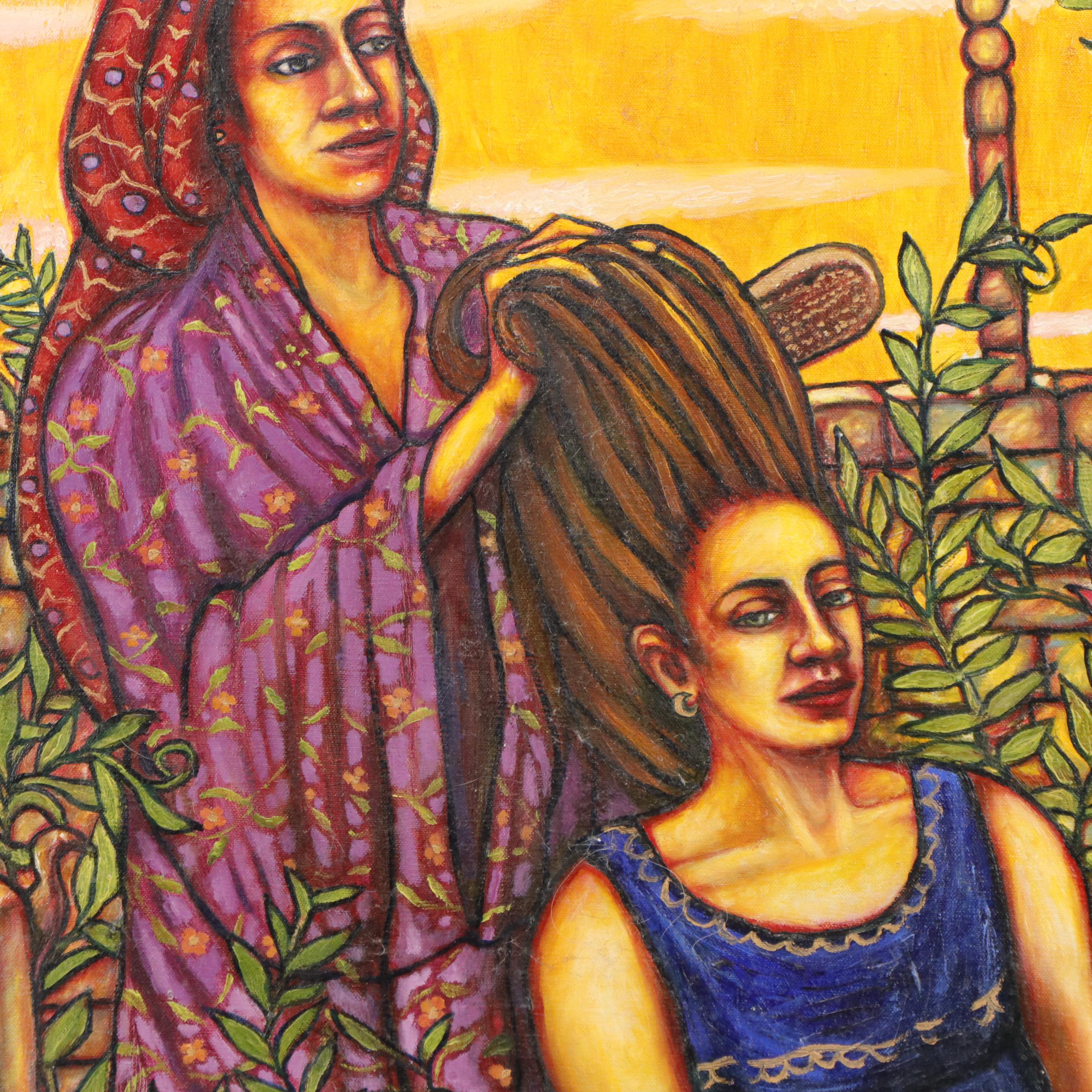 Eleanor Day Oil Painting "The Hairbrushing," 2004 | EBTH
