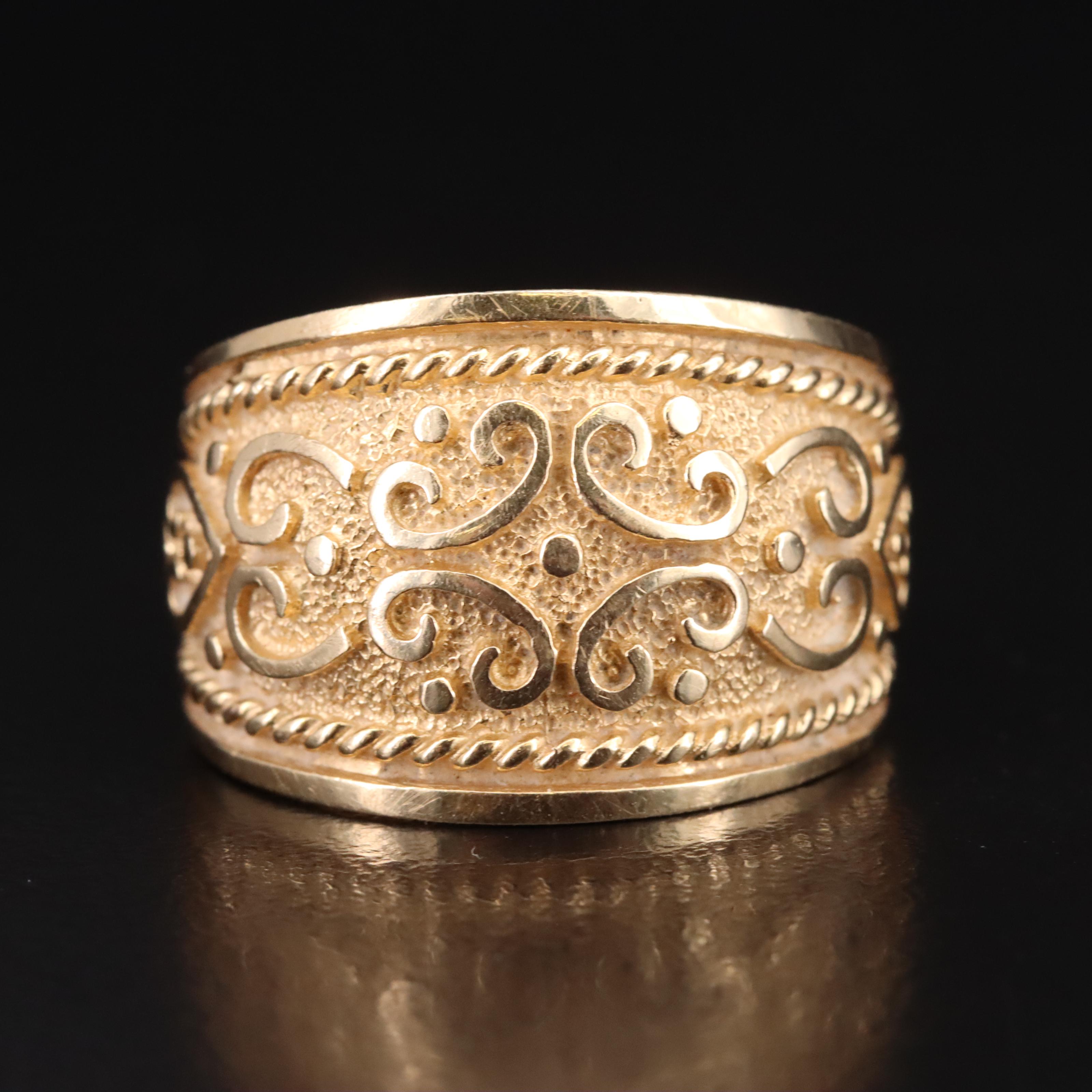 14K Tapered Scrollwork Ring | EBTH