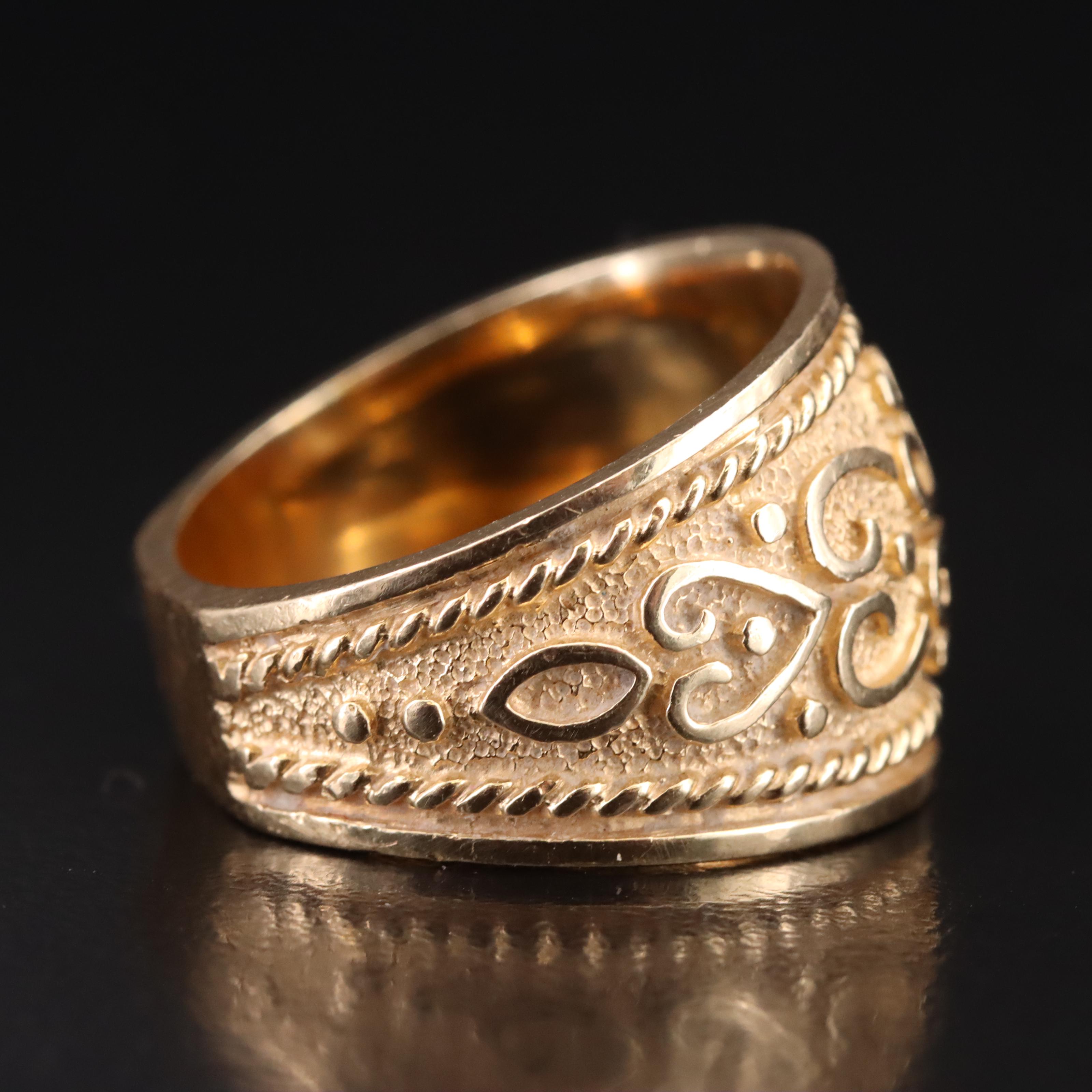 14K Tapered Scrollwork Ring | EBTH