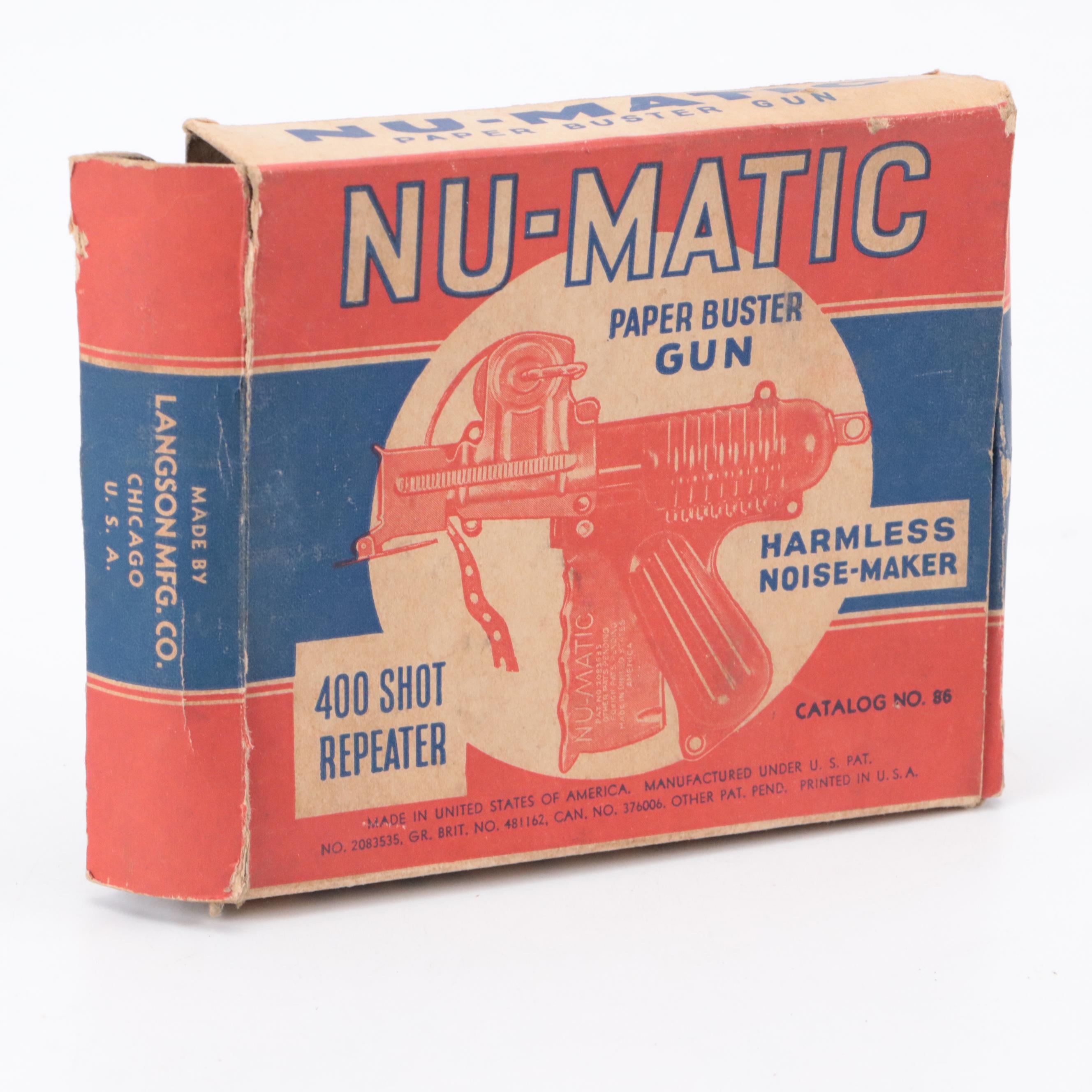 Langson Nu-Matic Toy Paper Buster Gun with Orphan Annie Magazine and ...
