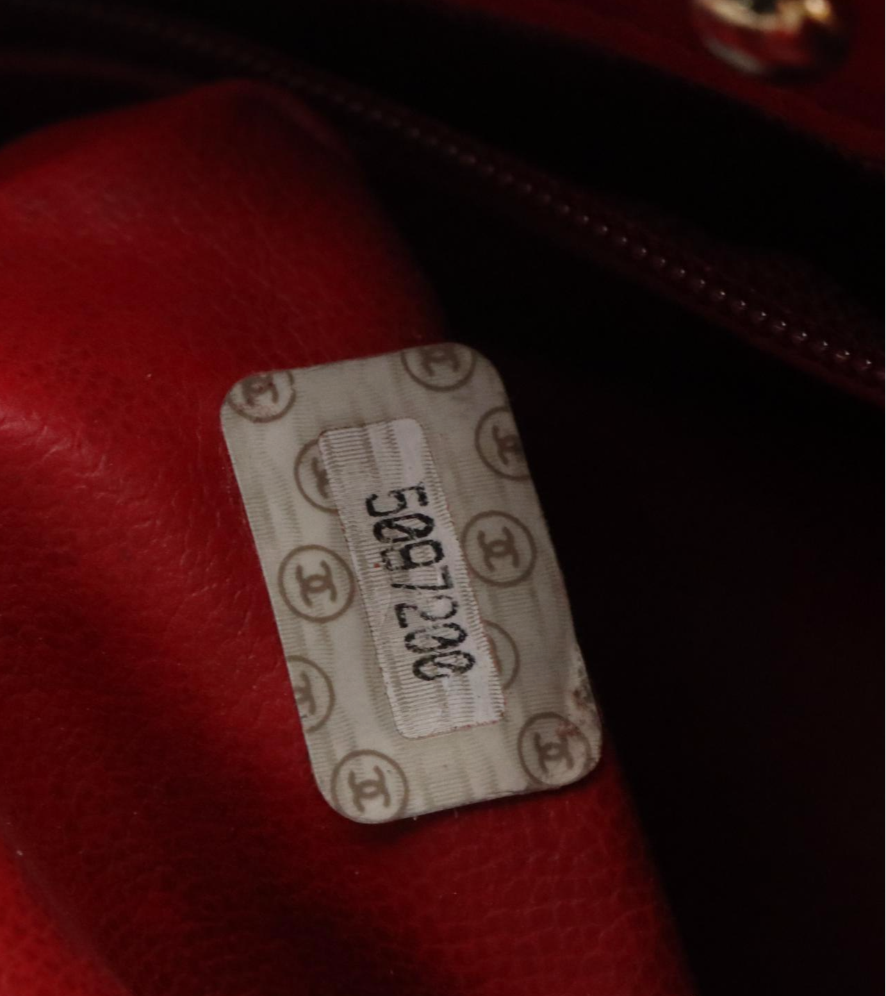 Chanel Chain Strap Open Top Tote Bag in Red Smooth and Quilted Lambskin ...