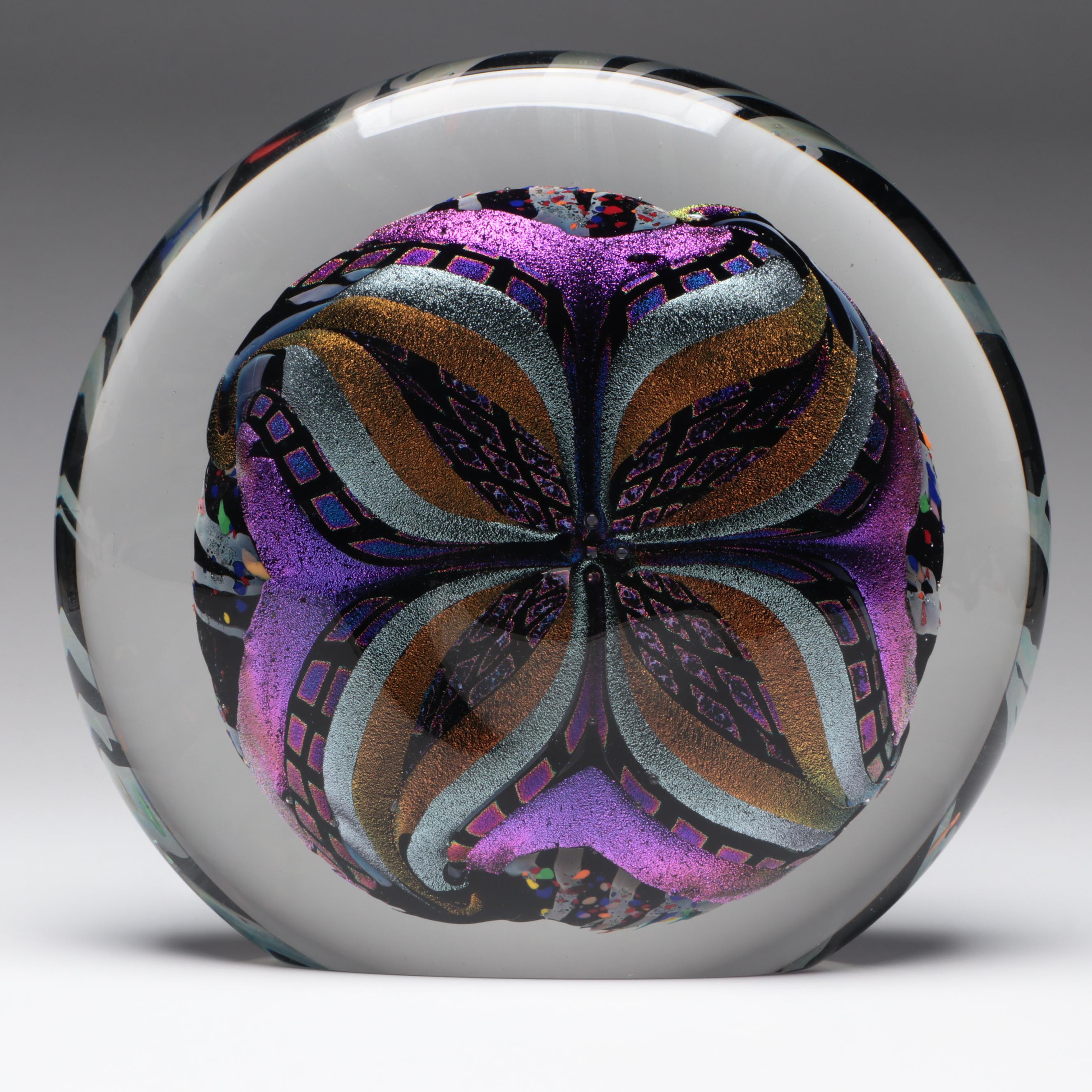 Rollin Karg Dichroic and Multicolor Art Glass Sculpture, 2001 | EBTH