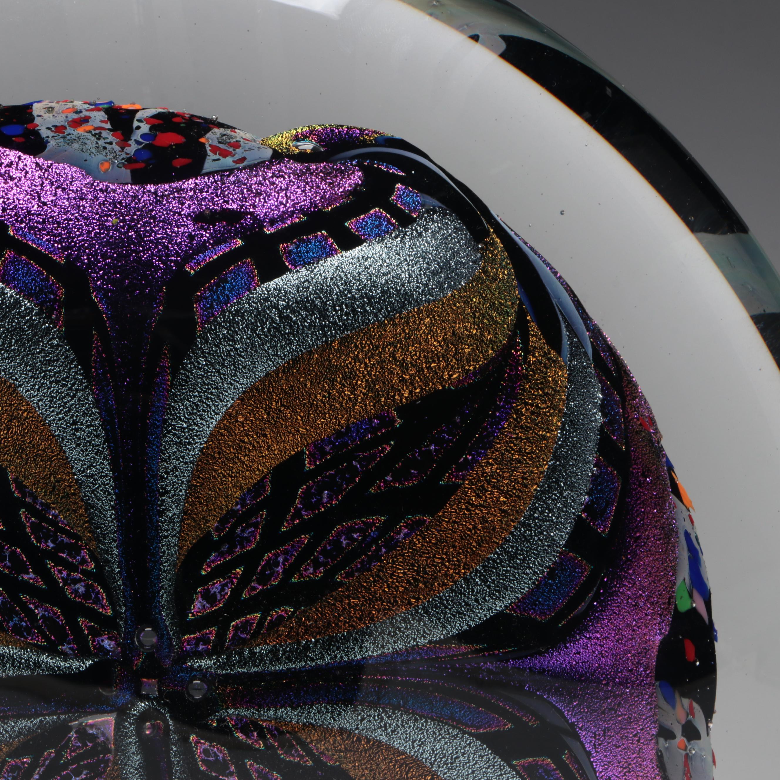 Rollin Karg Dichroic and Multicolor Art Glass Sculpture, 2001 | EBTH