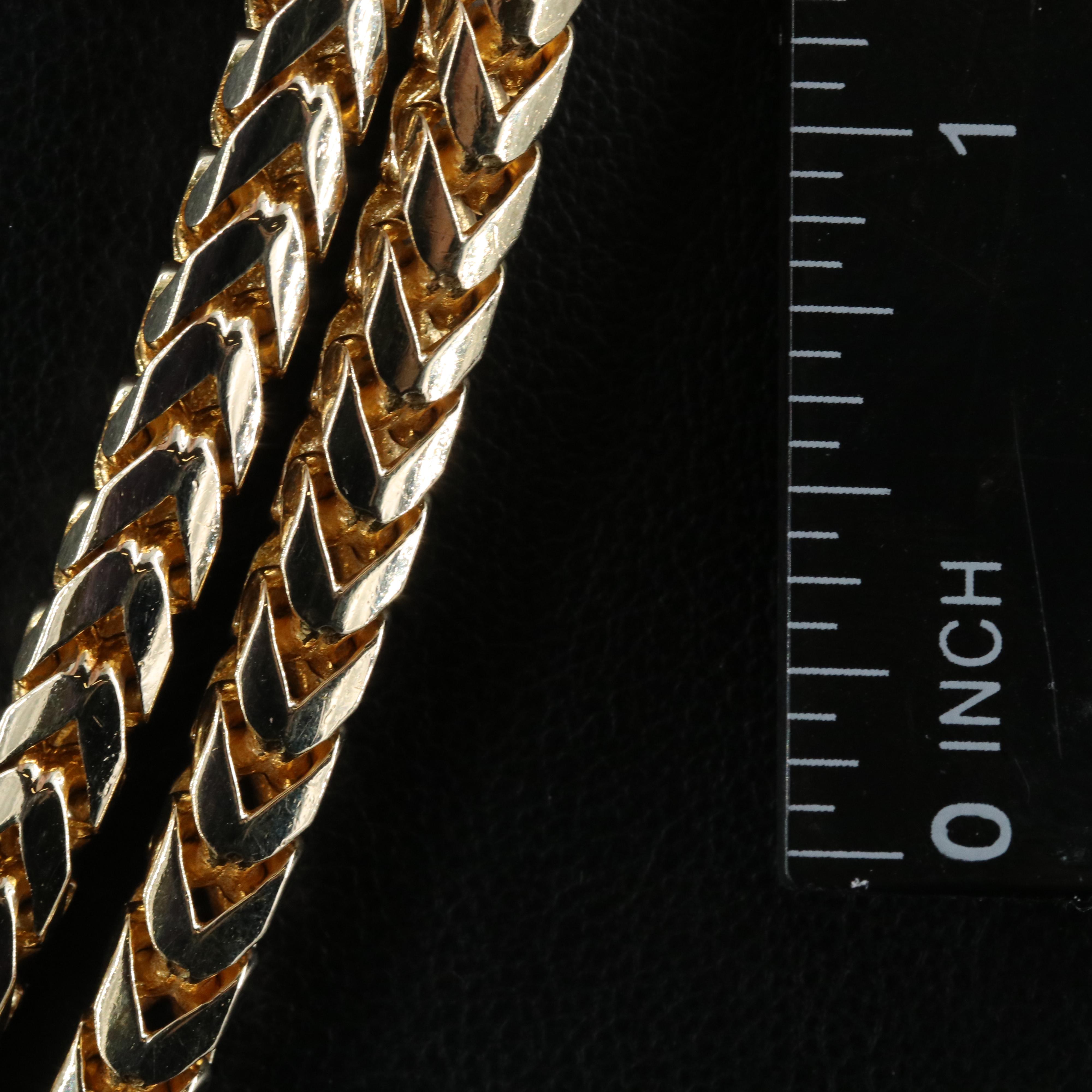 10K Square Curb Chain Necklace | EBTH