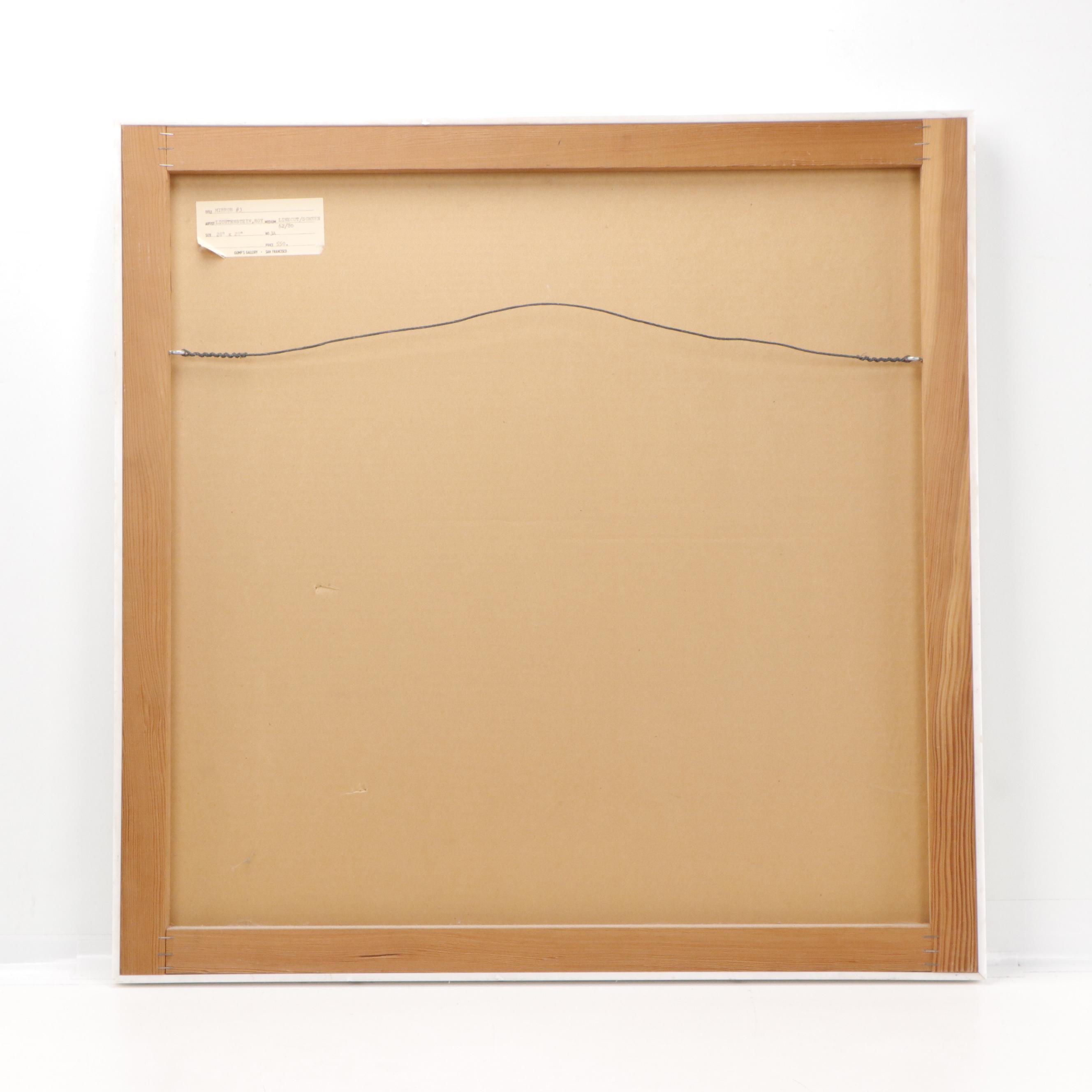 Roy Lichtenstein Linocut with Silkscreen "Mirror #3," 1972 | EBTH