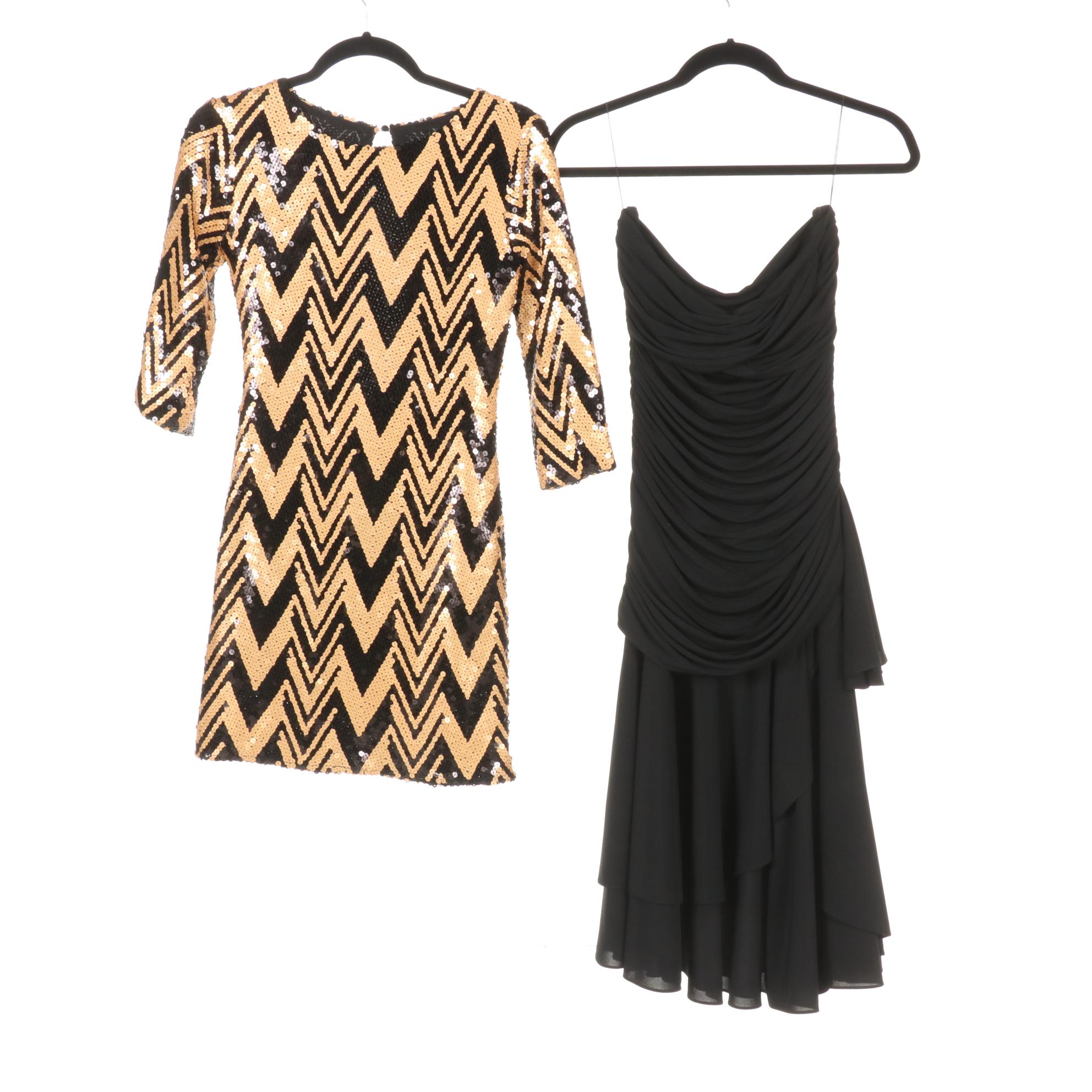 Rimini by Shaw Silk Sequin Dress with Scarf, Ark & Co. Evening Dress ...