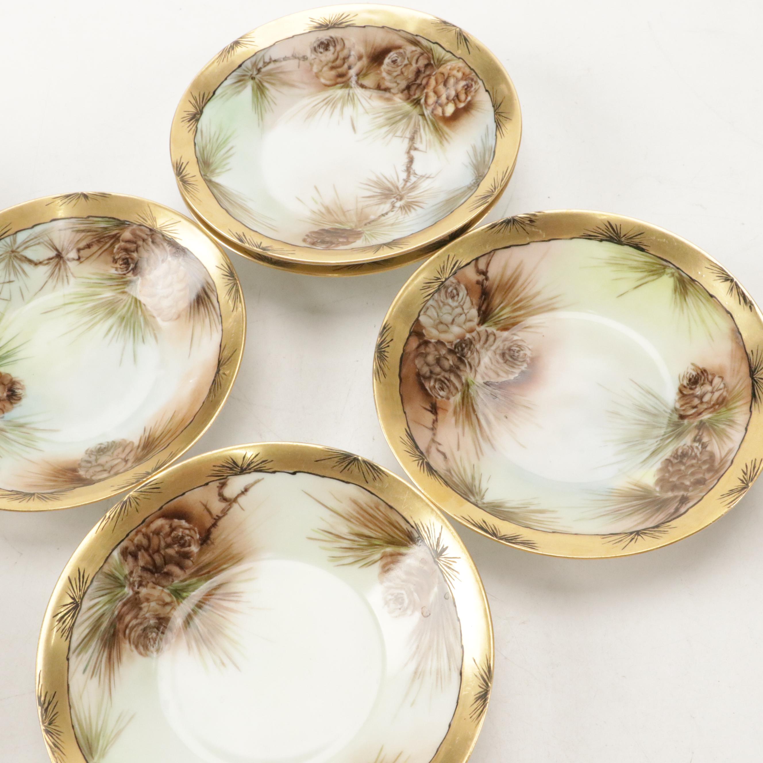 Thomas & Ens and Delinières & Co. Pine Cone Motif Porcelain Coffee Set ...