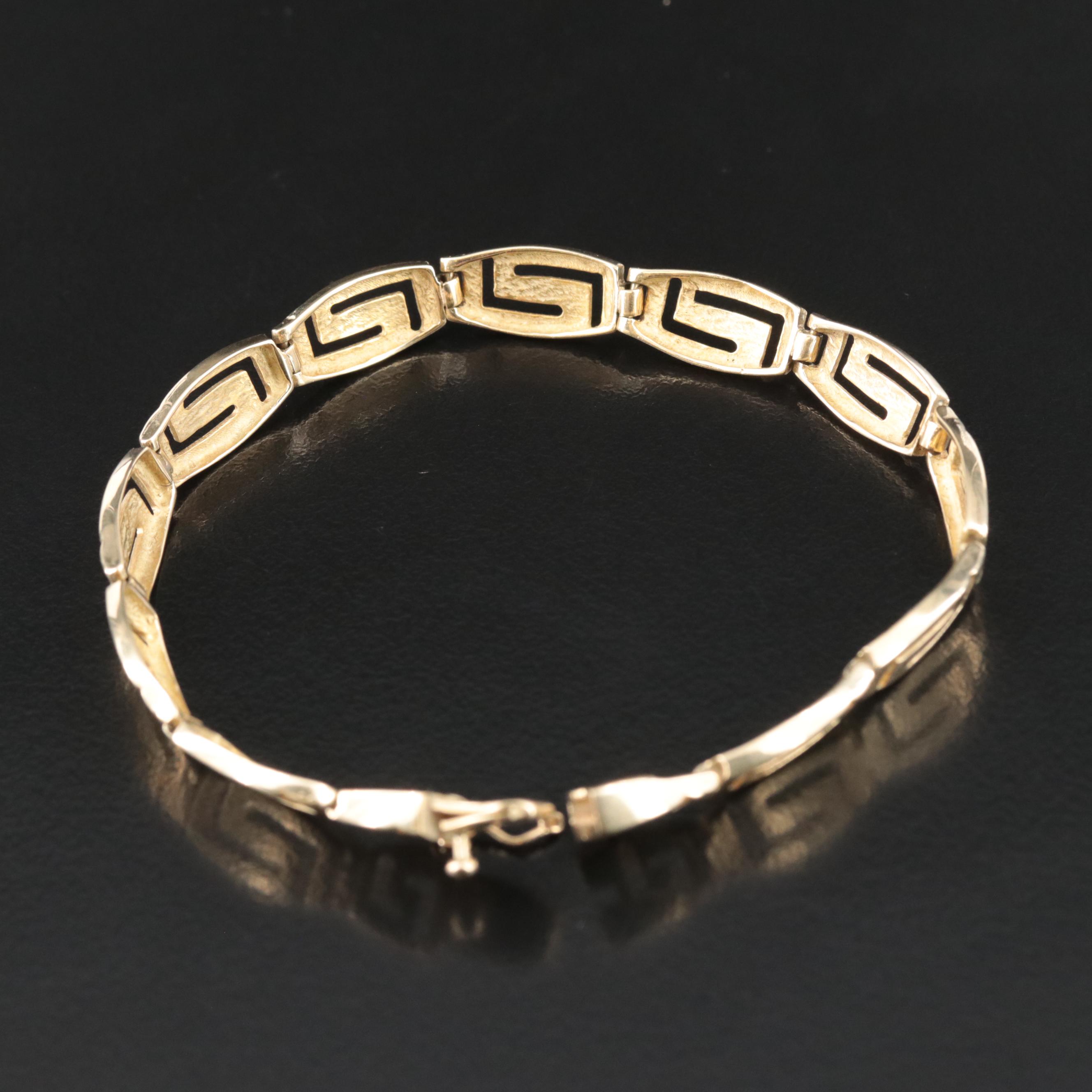 14K Meander Pattern Link Bracelet | EBTH