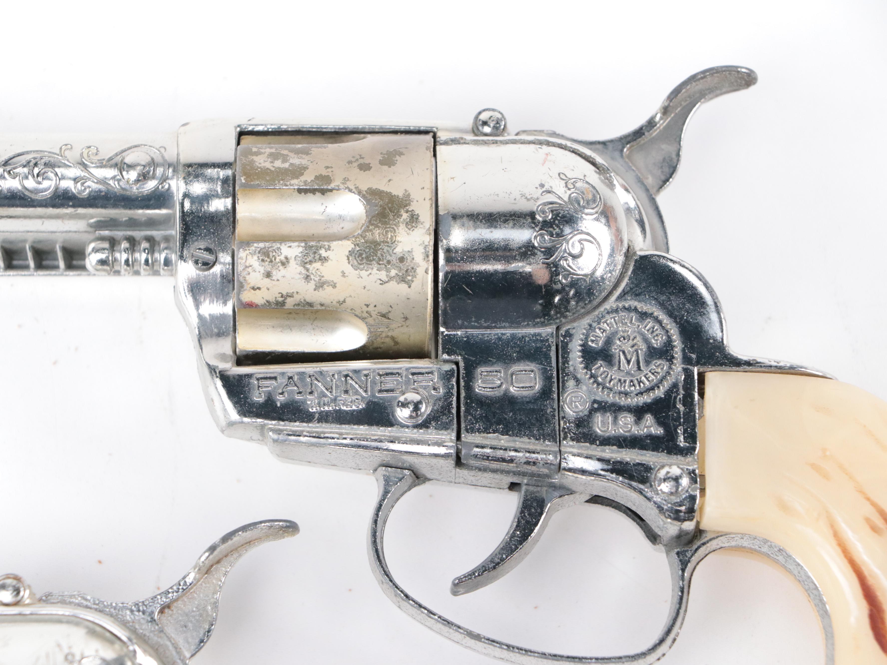 Mattel "Fanner 50" Toy Cap Guns and Gun Belt | EBTH
