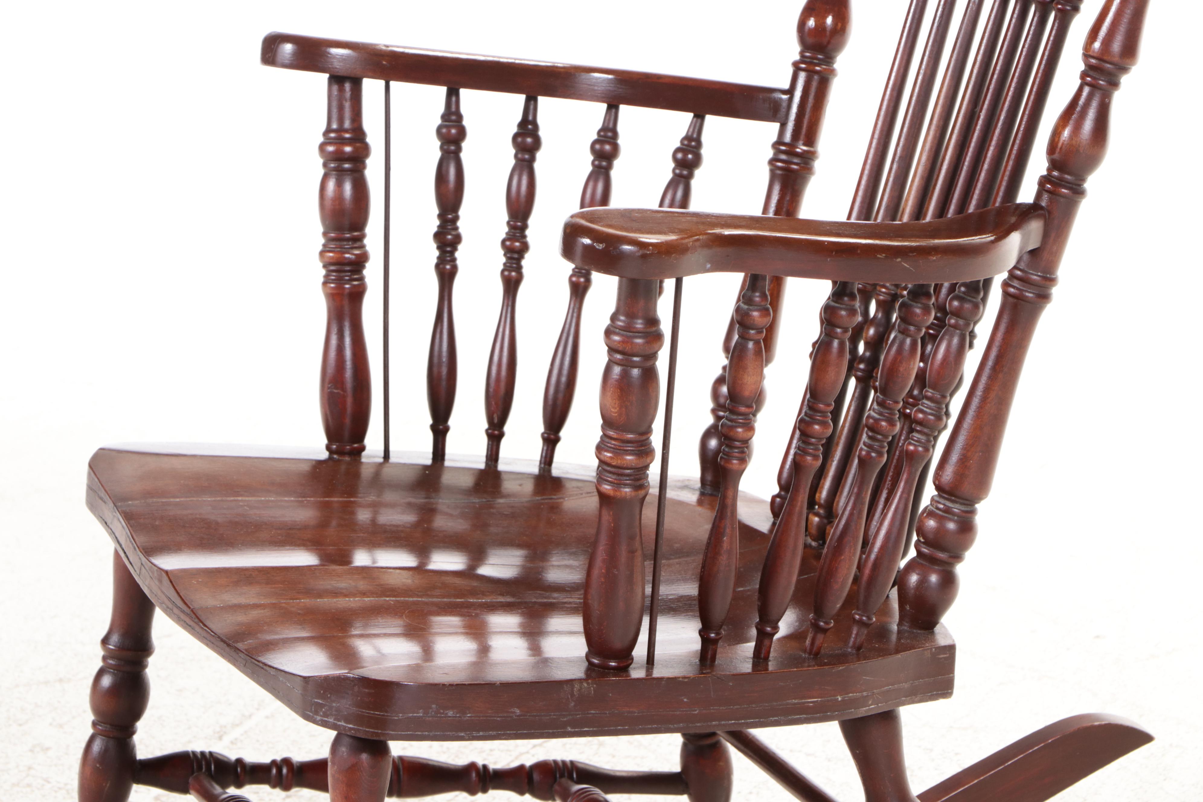 Late Victorian Pressed and Spindle-Back Rocker with Griffins, circa ...