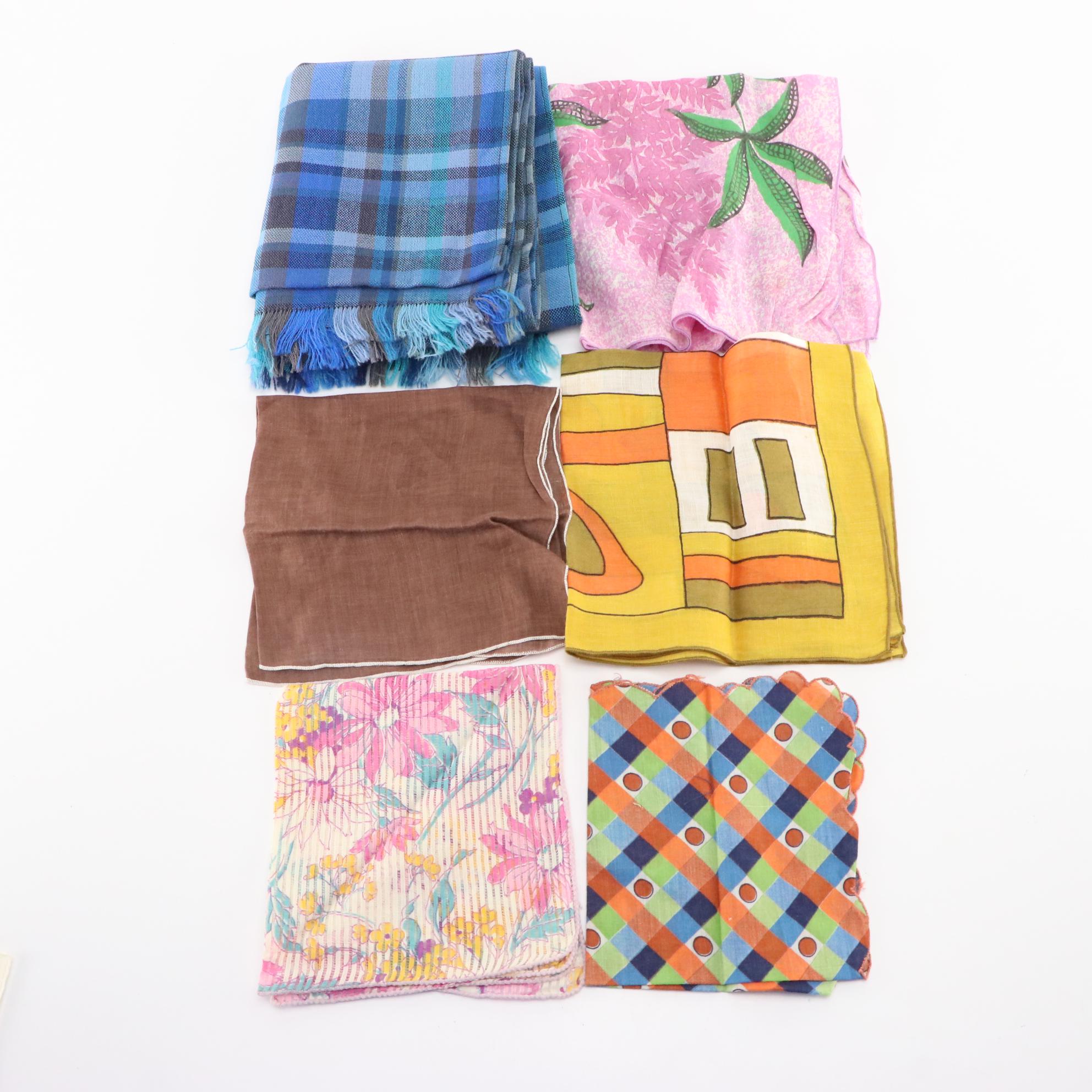 Cotton, Embroidered, and Lace Vintage Handkerchiefs with Plaid Wool ...