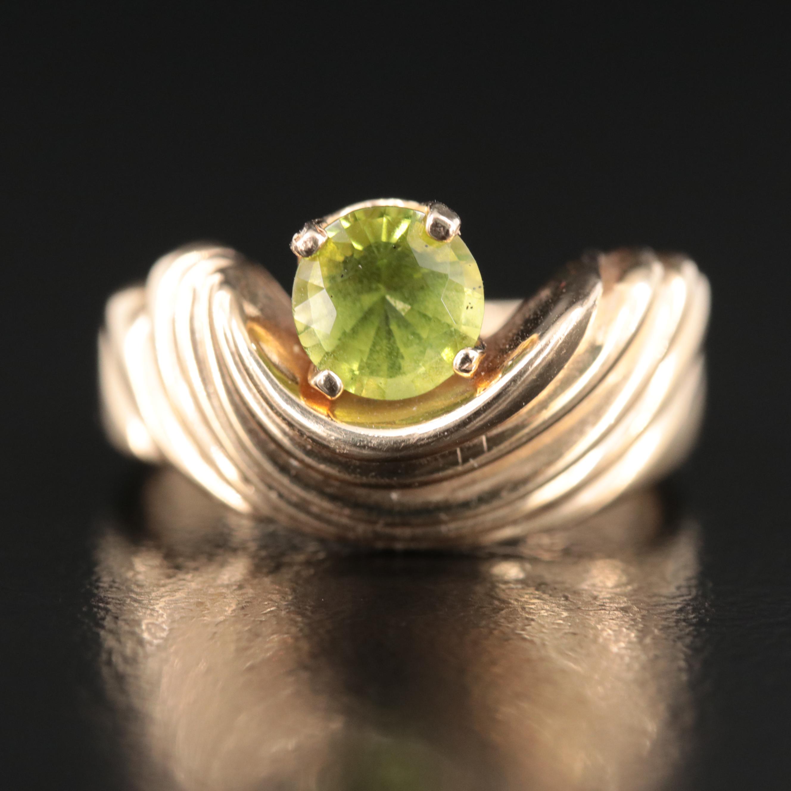 14K Peridot Solitaire Ring | EBTH