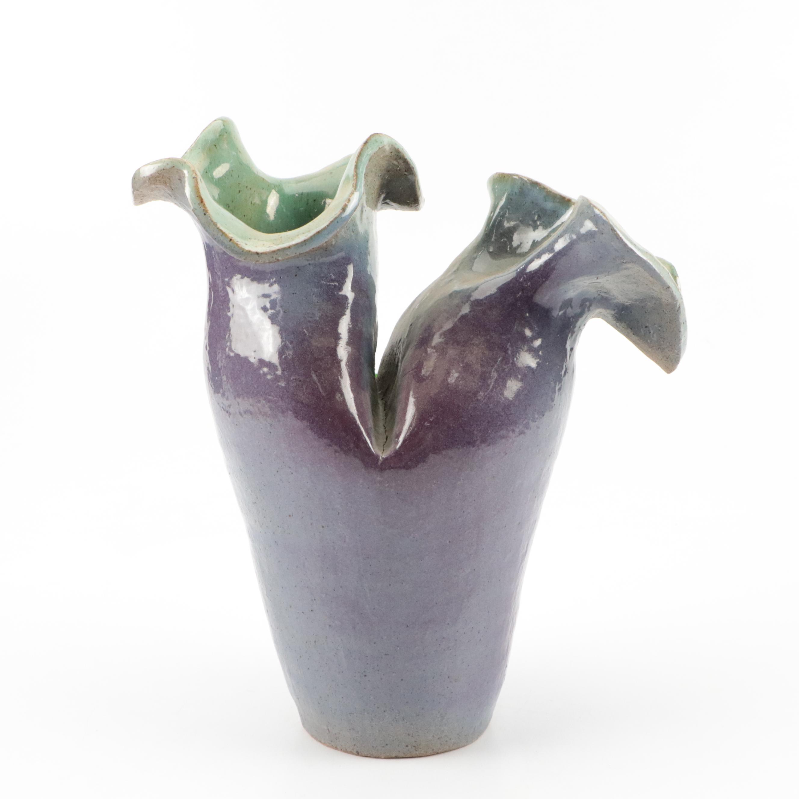Studio Art Pottery Double Opening Vase | EBTH