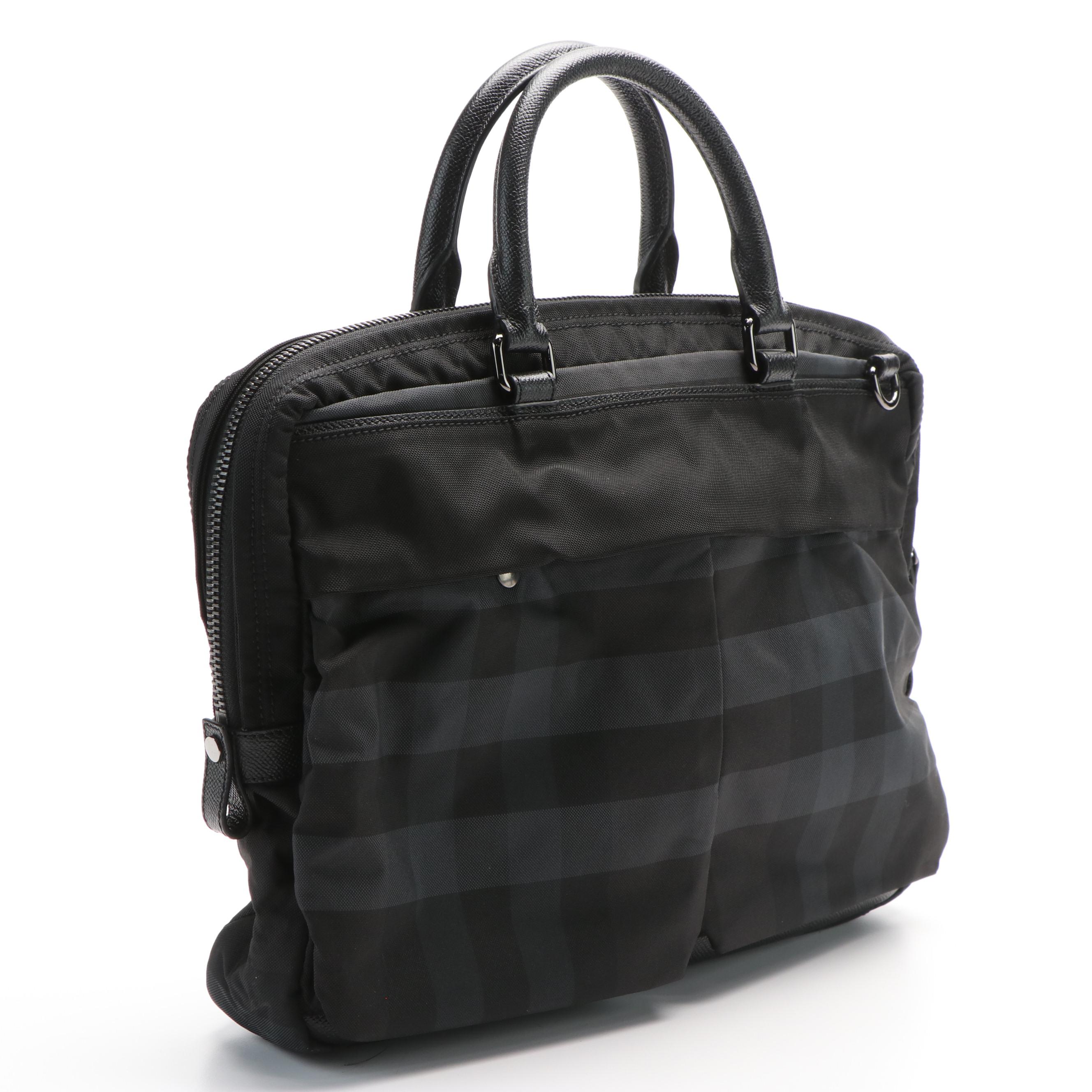 Burberry London Check Nylon Brief Case Laptop Bag | EBTH
