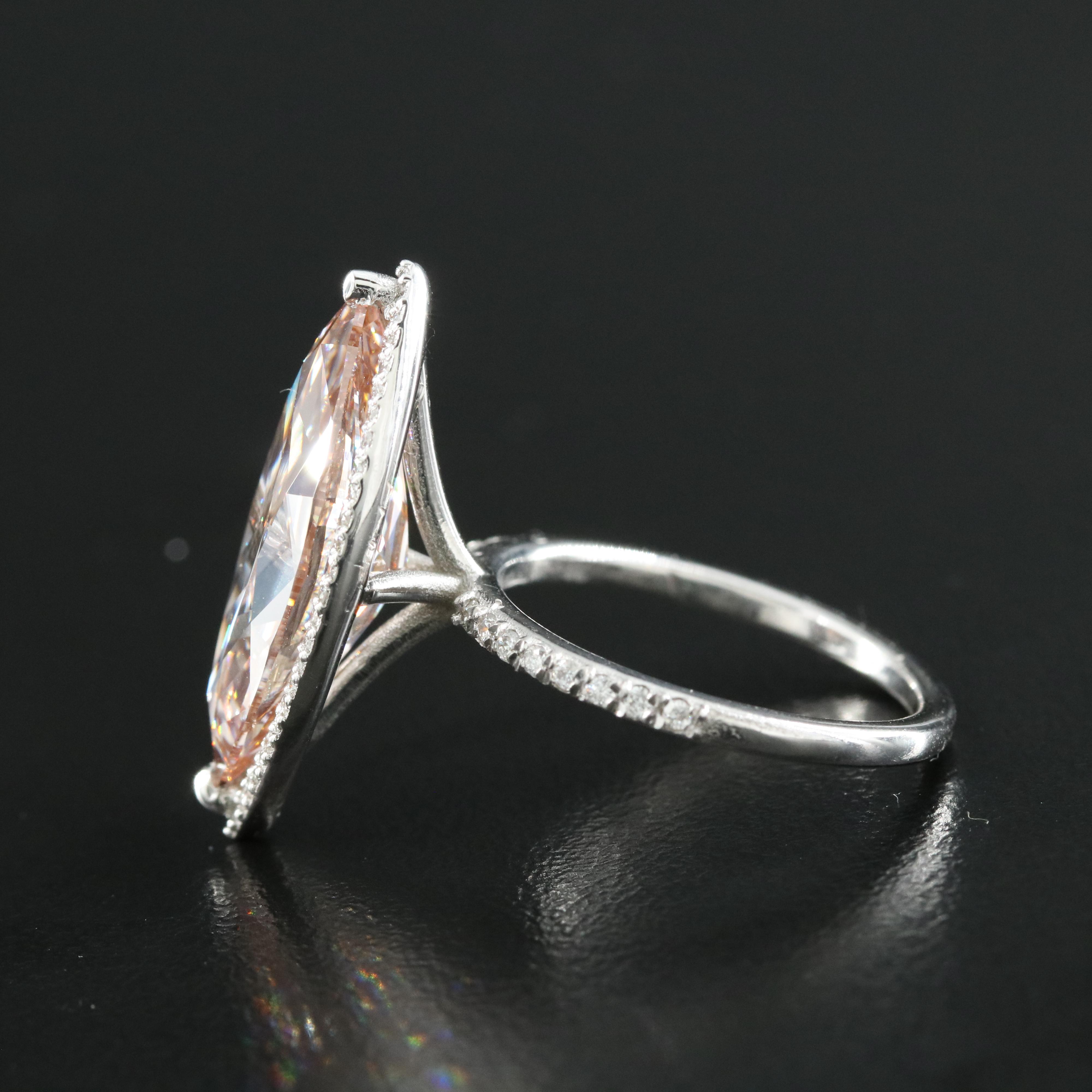 18K 7.89 CTW Diamond Ring with (Origin Undetermined) Fancy Orangy Pink ...