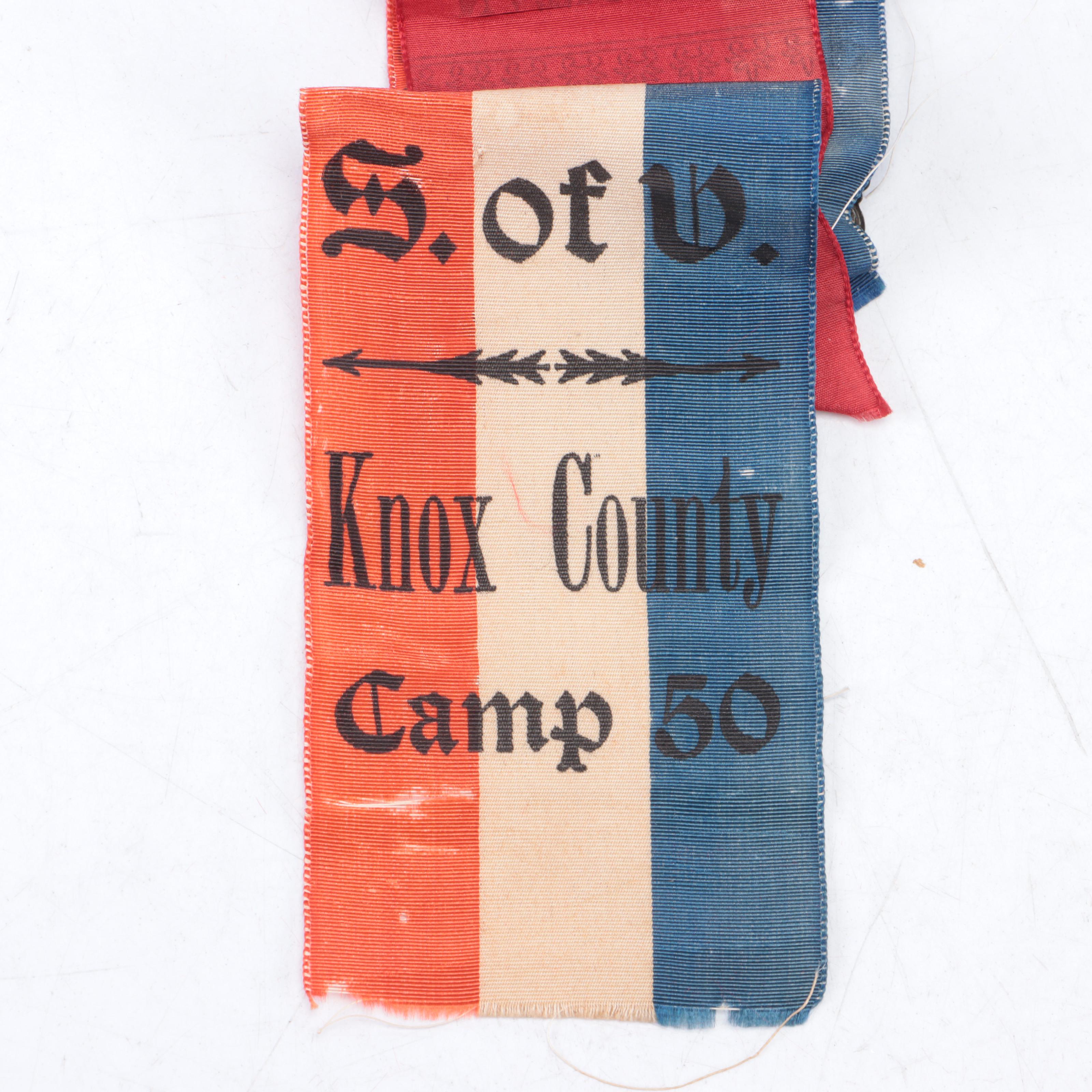 Sons of Veterans Annual Delegate Badges and Ribbons, 1905-1906 | EBTH