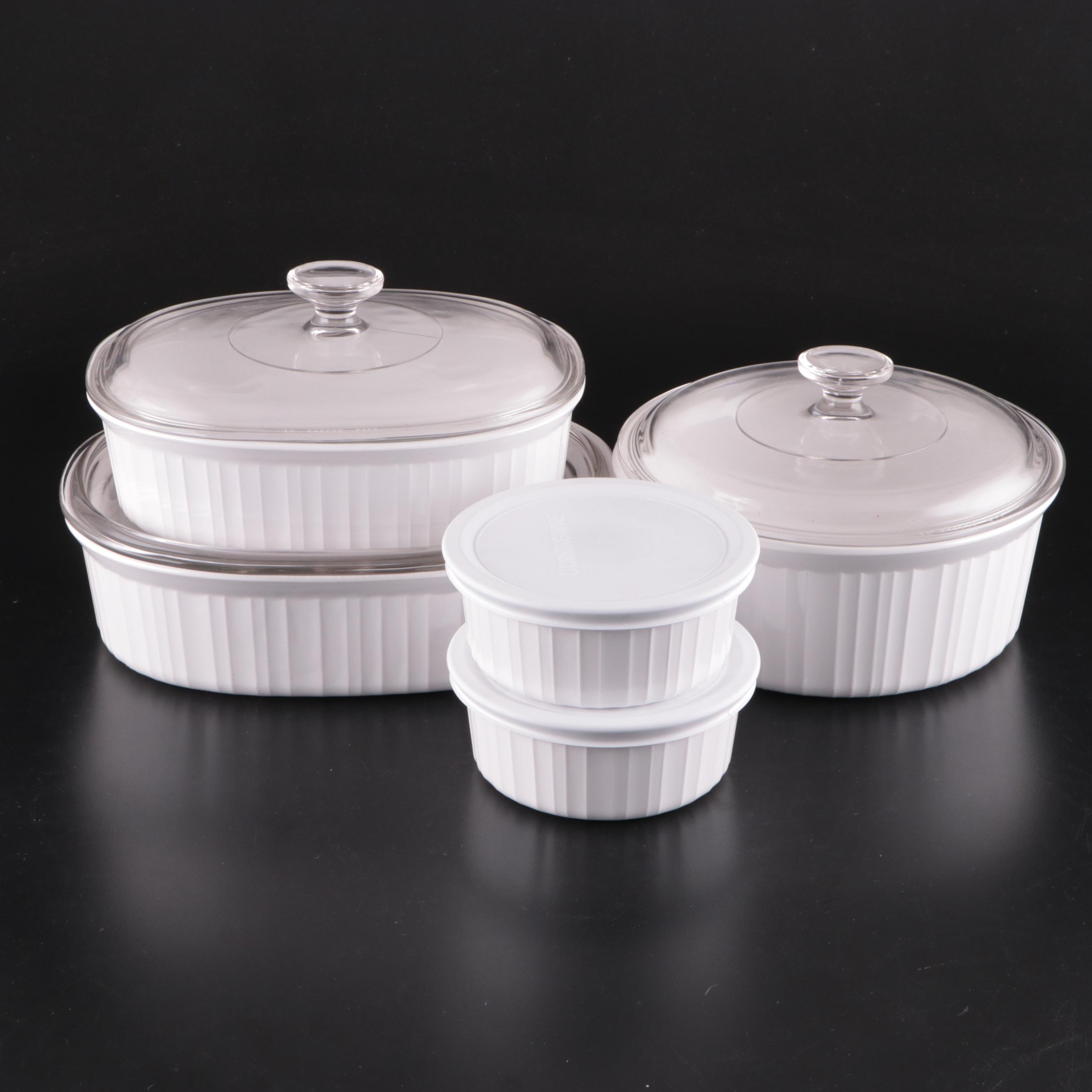 CorningWare "French White" Ceramic Casserole Dishes and Food Storage ...