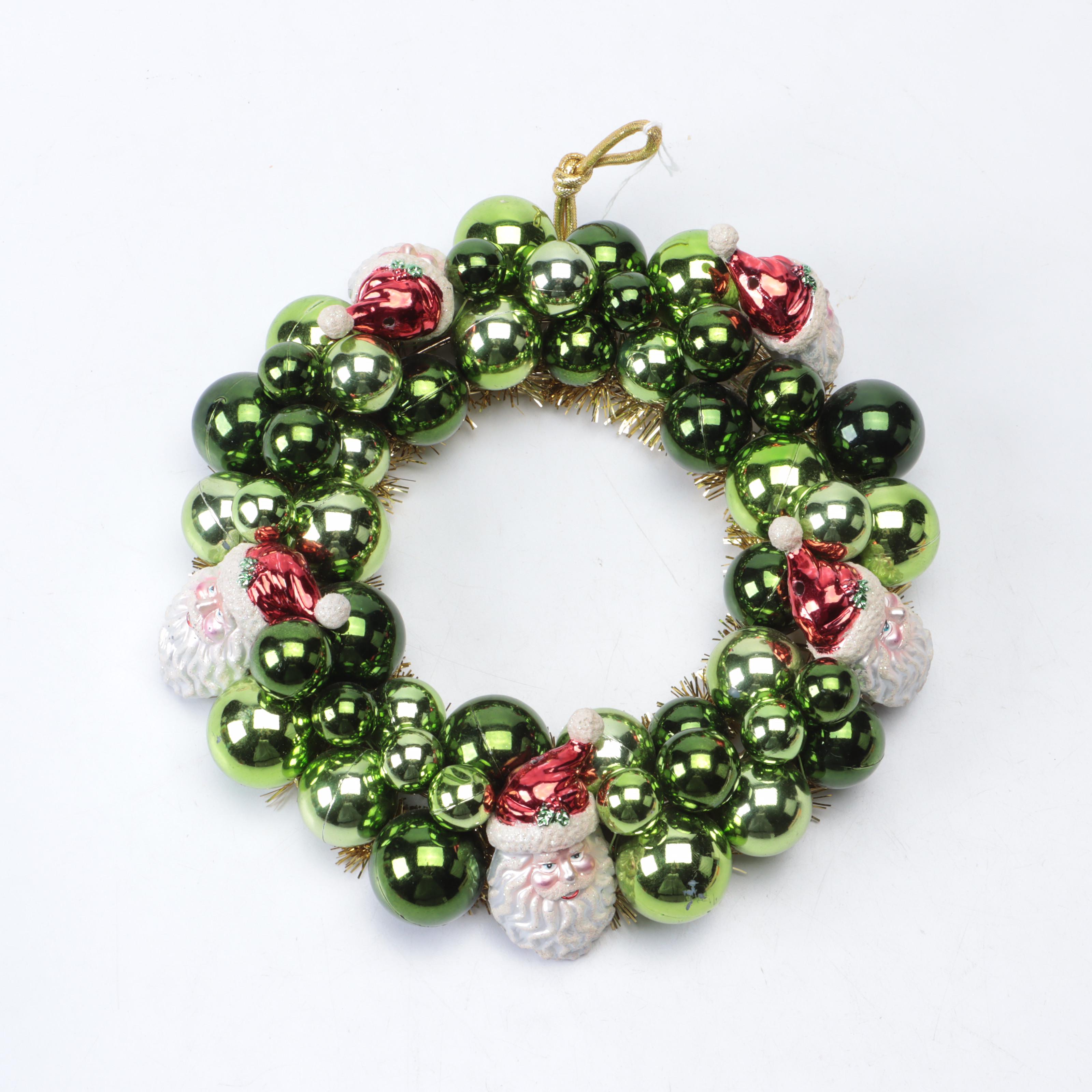 Shiny Brite Ornaments with Hand-Painted Ceramic Santa and Other ...